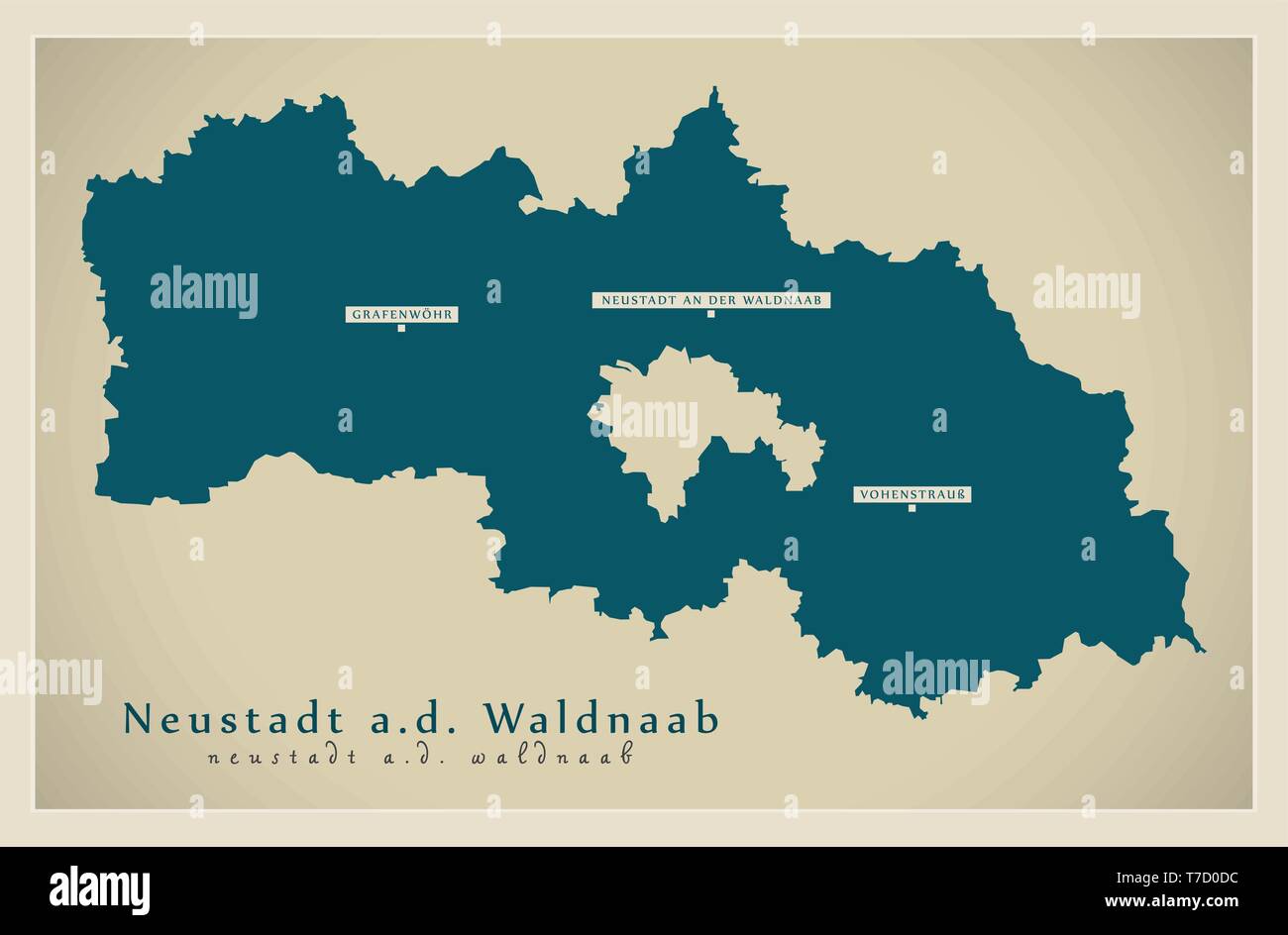 Modern Map - Neustadt a.d. Waldnaab county of Bavaria DE Stock Vector ...