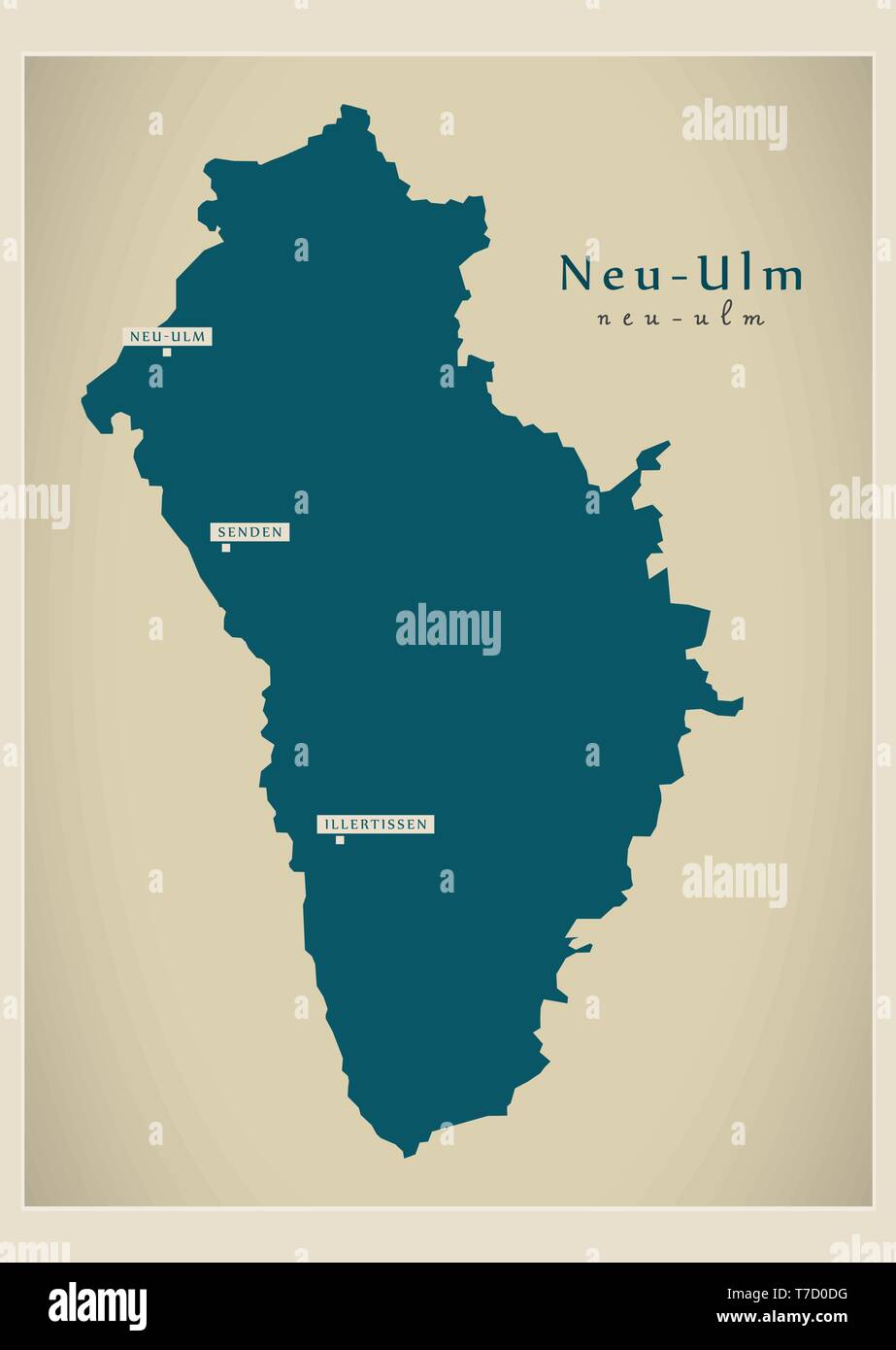 Modern Map - Neu-Ulm county of Bavaria DE Stock Vector Image & Art - Alamy