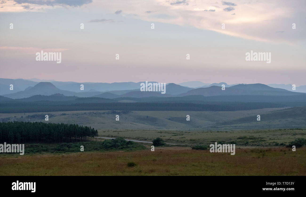 Rural landscape in the Lower Drakensberg area, KwaZulu Natal, South ...
