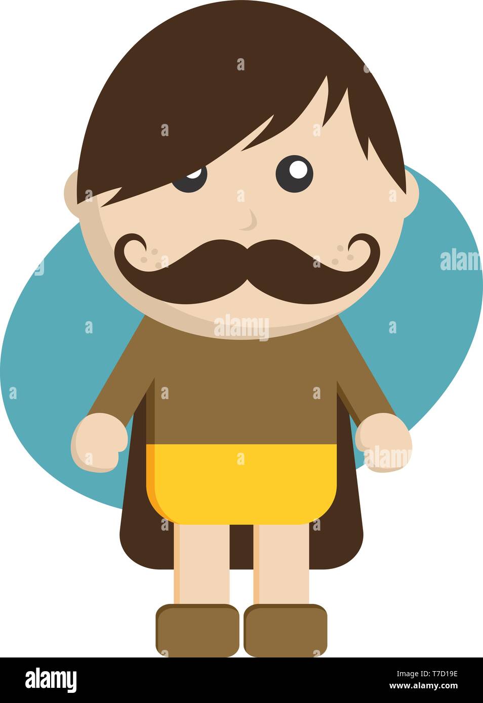little superhero flat cartoon vector art illustration Stock Vector ...