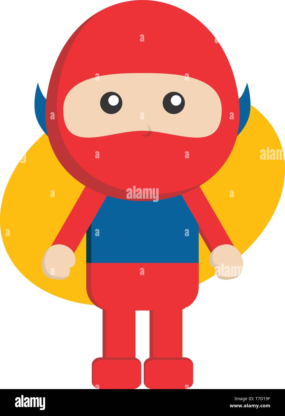 little superhero flat cartoon vector art illustration Stock Vector ...