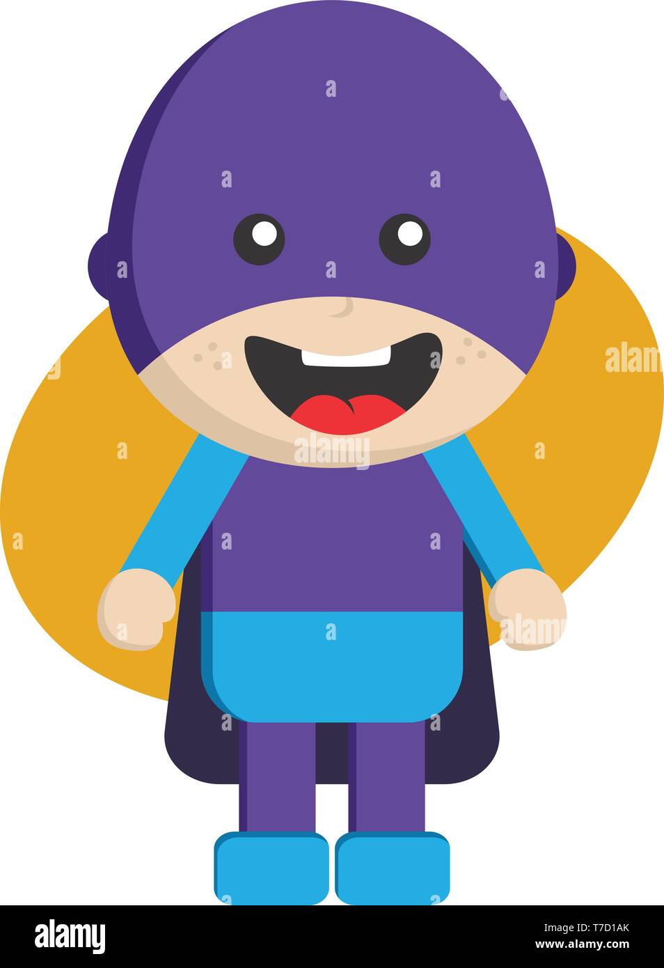 little superhero flat cartoon vector art illustration Stock Vector ...