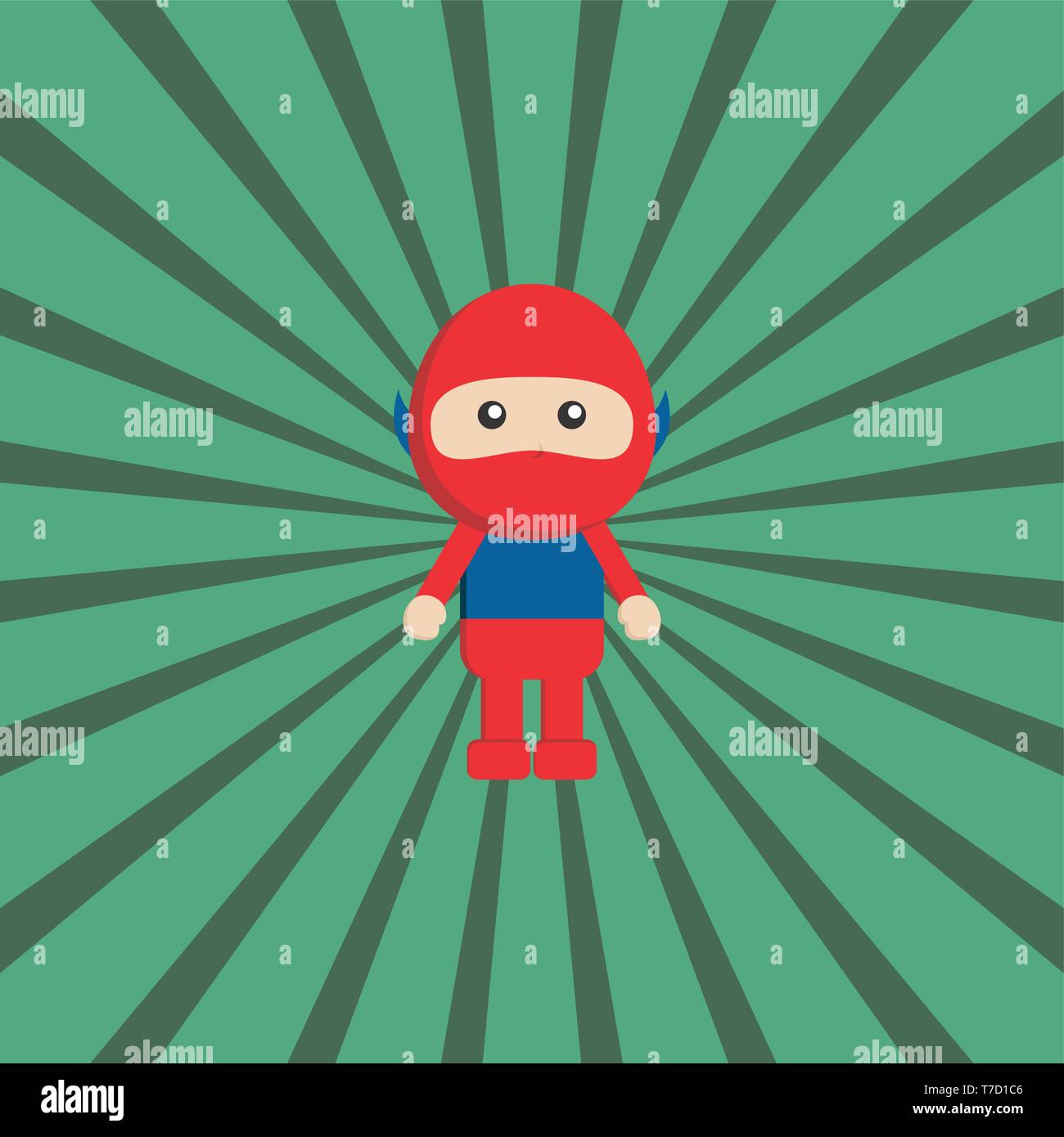 little superhero flat cartoon vector art illustration Stock Vector ...