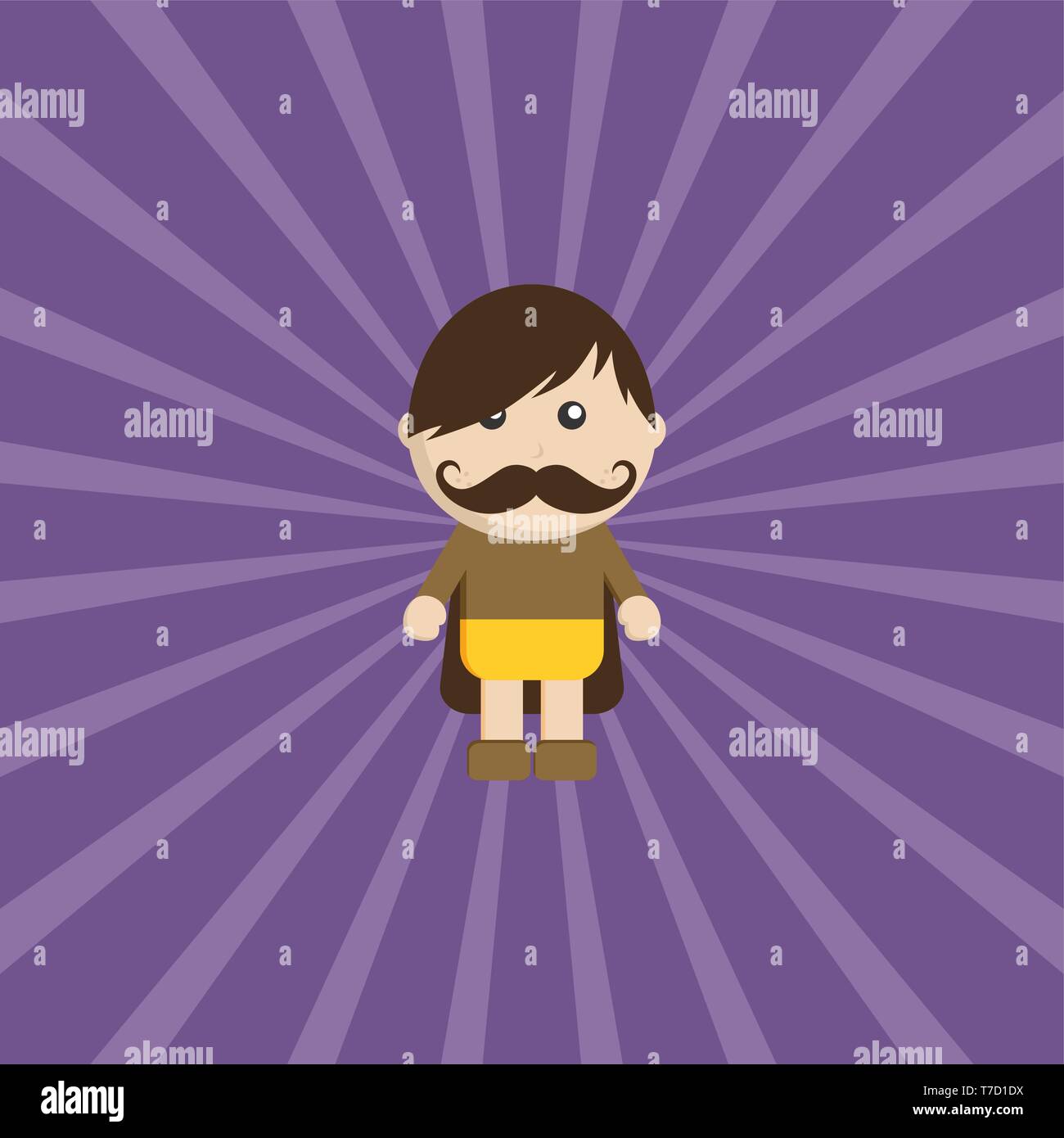 little superhero flat cartoon vector art illustration Stock Vector ...