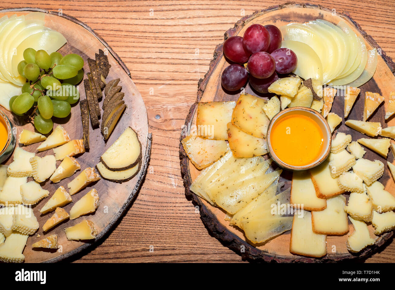 Variety cheese on plates hi-res stock photography and images - Alamy