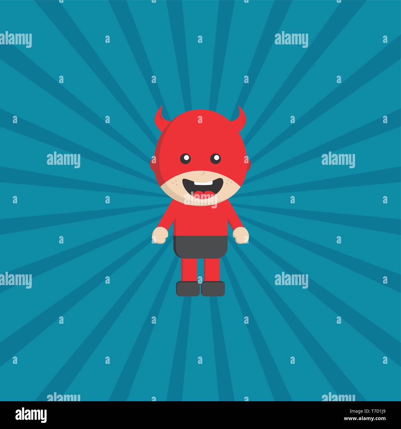 little superhero flat cartoon vector art illustration Stock Vector ...