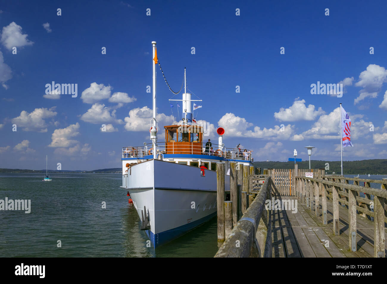 Paddle steamer Diessen, Ammersee, Lake Ammer, Bavaria, Germany Stock ...
