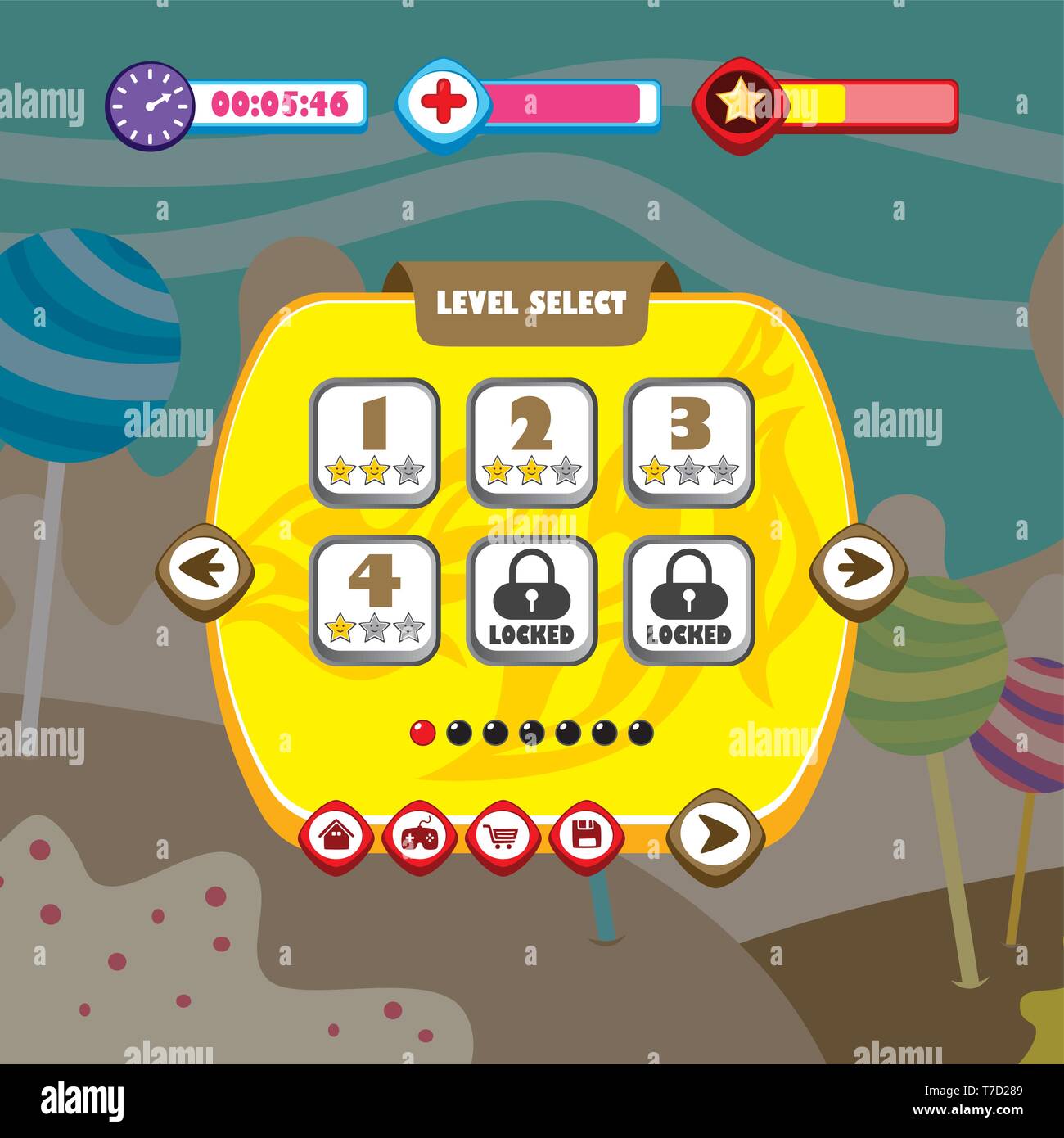 game ui menu application mobile app vector art Stock Vector Image & Art ...