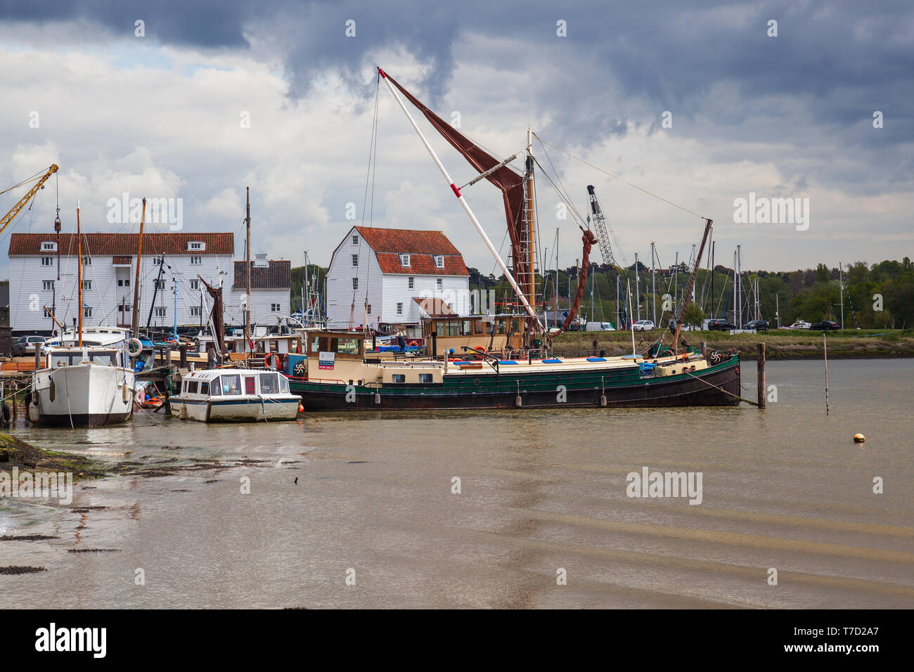 view of the tide mill on the river deben estuary at woodbridge in ...