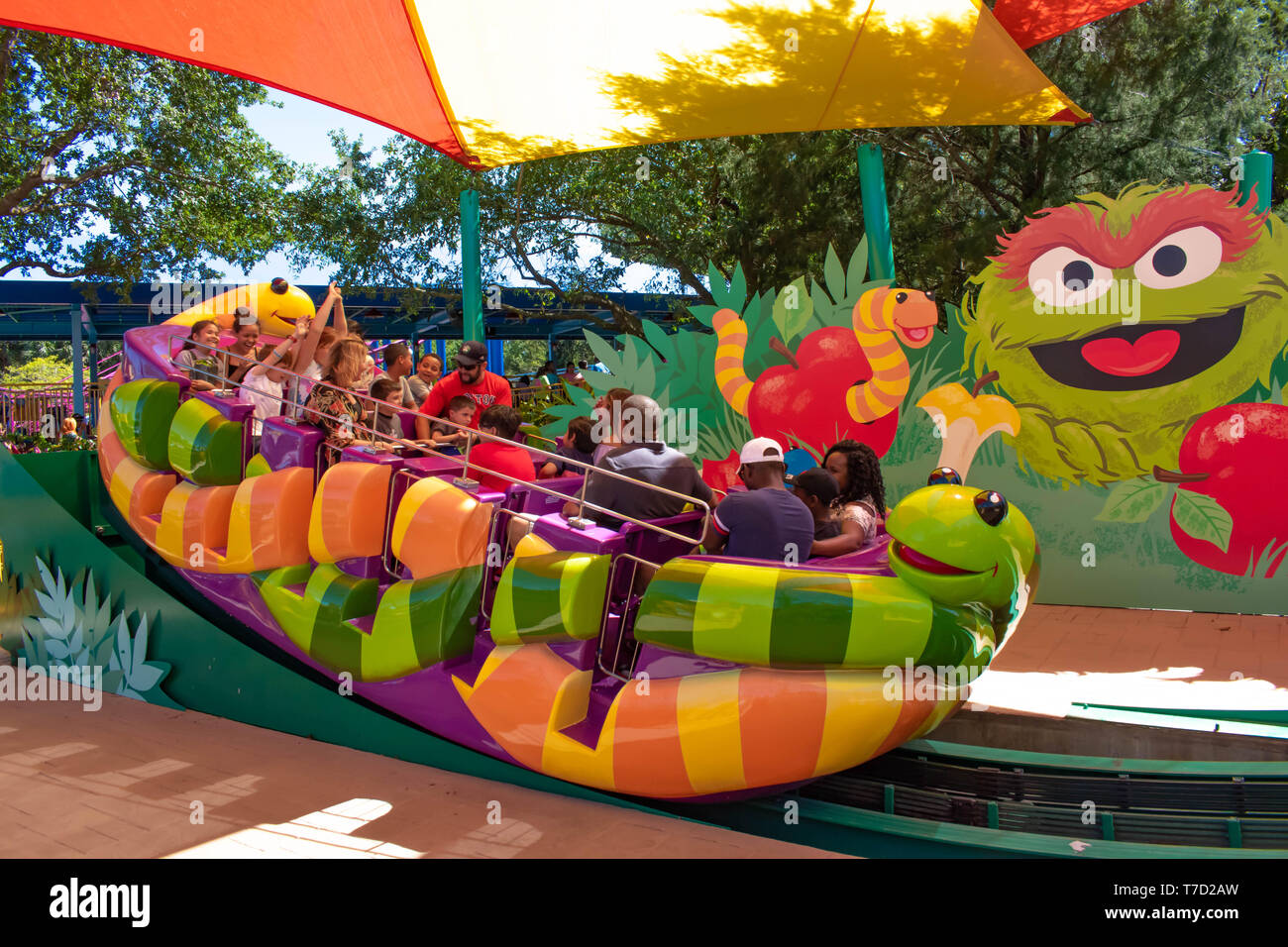 Orlando, Florida. April 20, 2019. Parents and childs having fun at ...