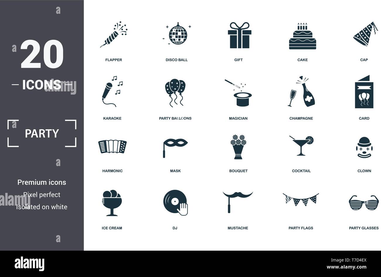 Party Icon icons set collection. Includes simple elements such as ...
