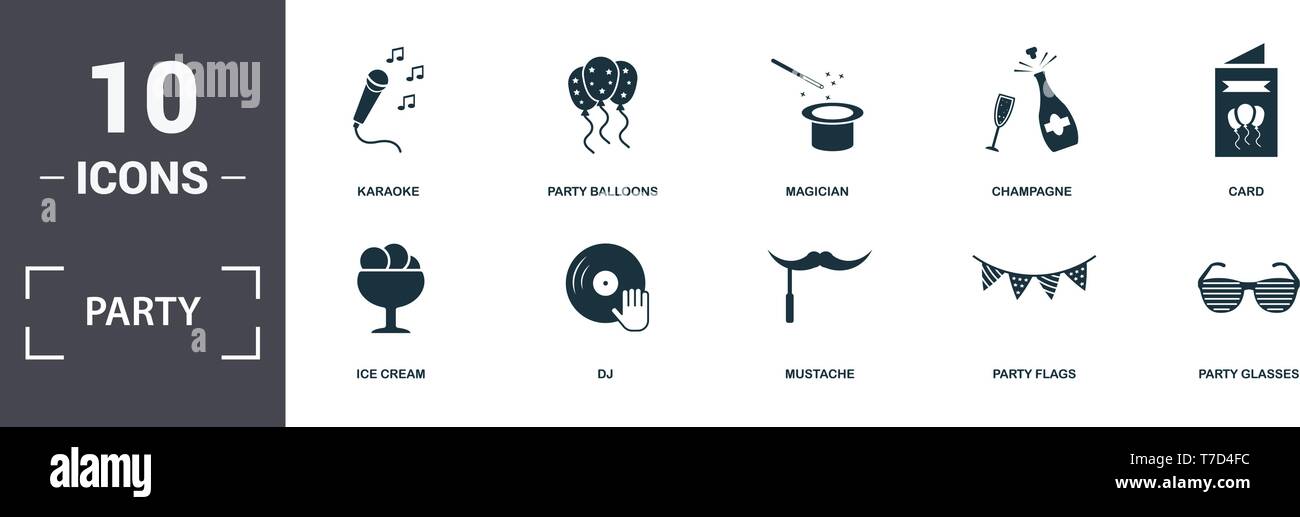 Party Icon icons set collection. Includes simple elements such as ...