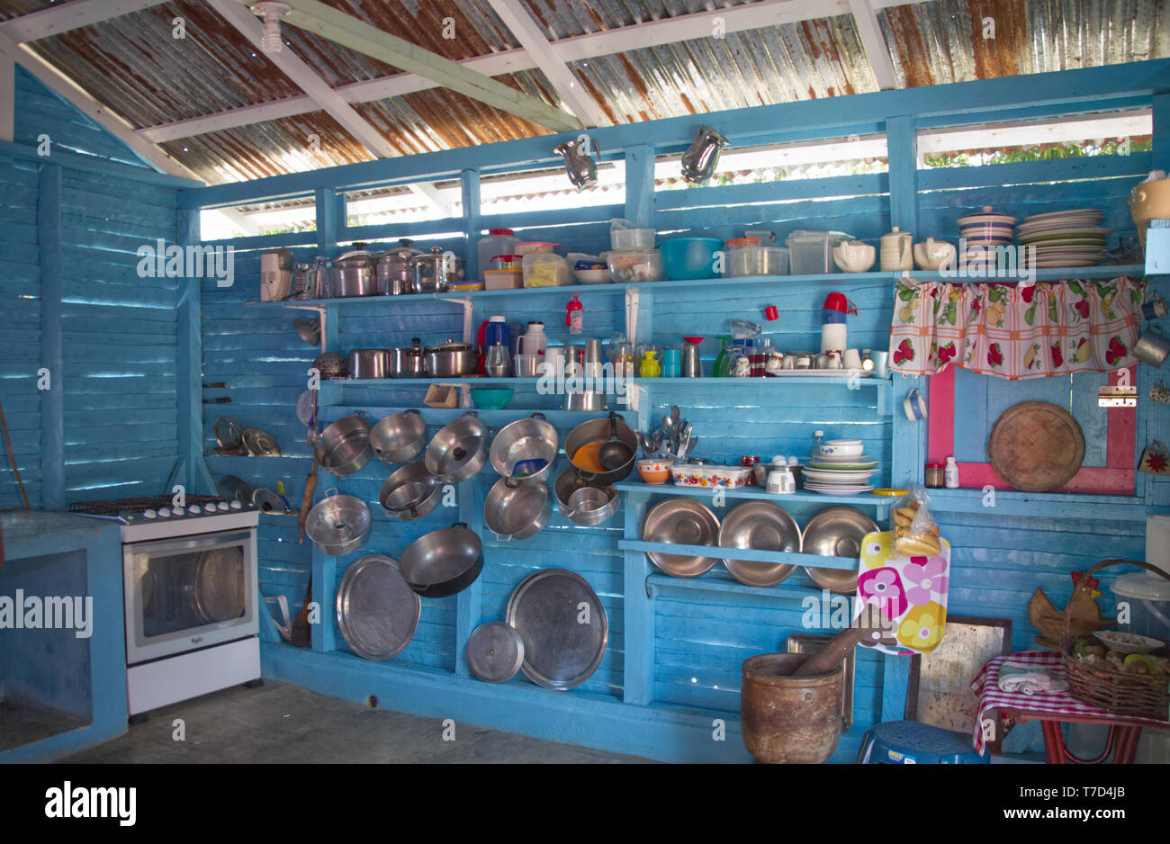 outdoor kitchen in the Dominican Republic Stock Photo - Alamy