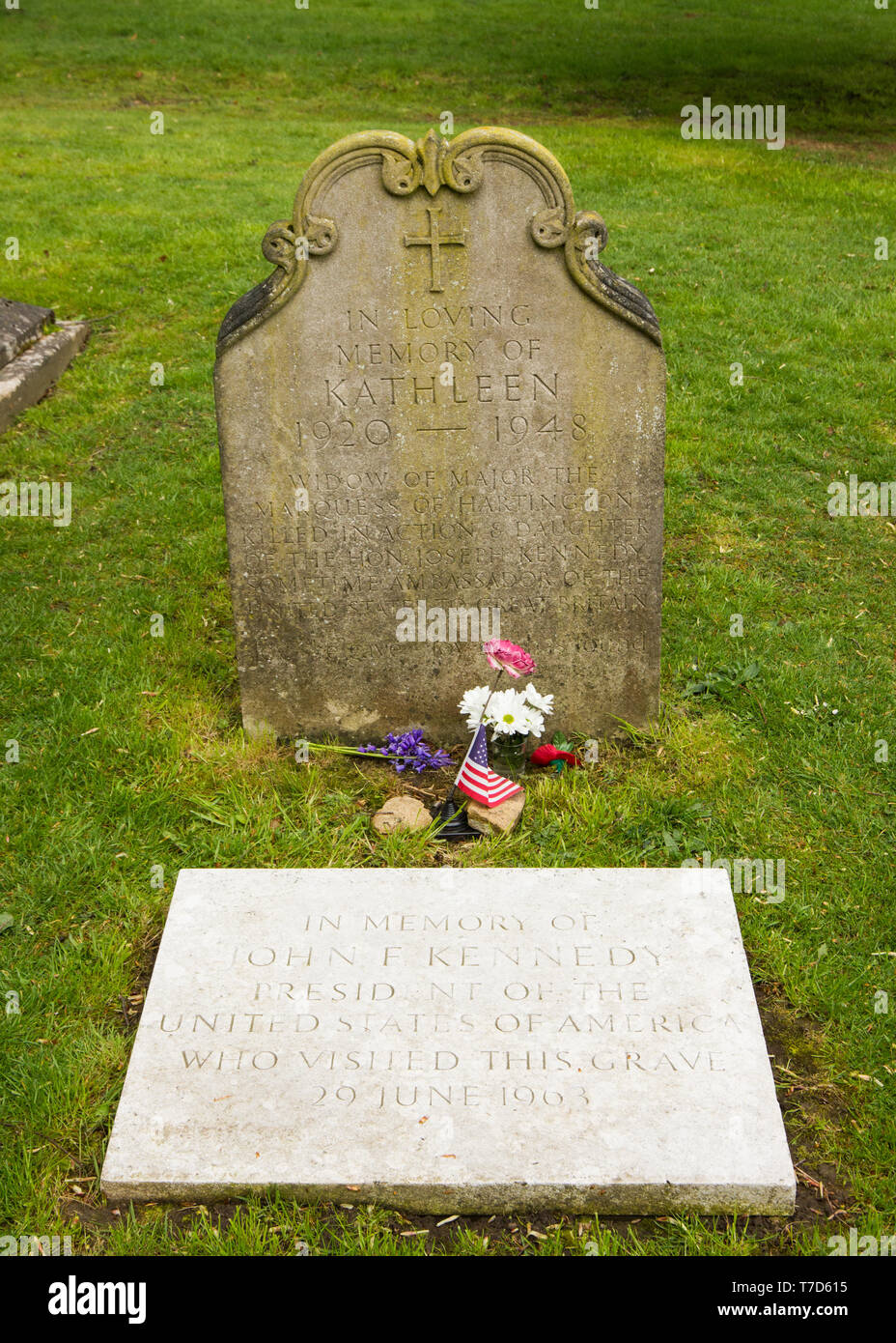 The grave of Kathleen Kennedy at Edensor in the Chatsworth estate ...