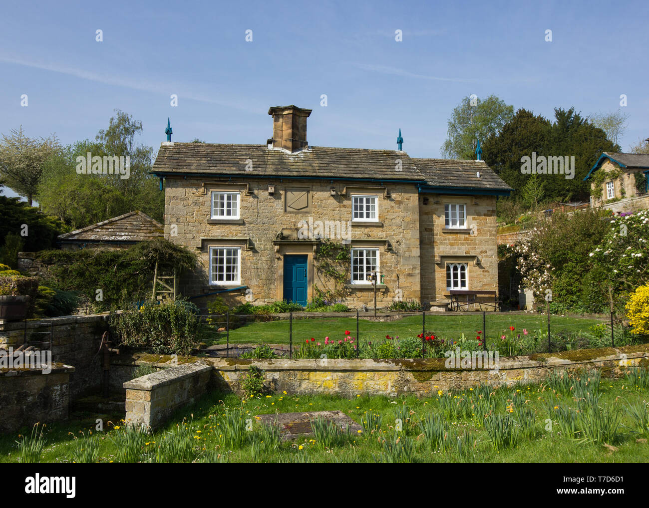 House or Cottage from Edensor village on Chatsworth estate, Derbyshire ...