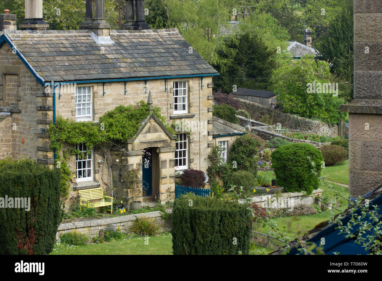 Edensor village hi-res stock photography and images - Alamy