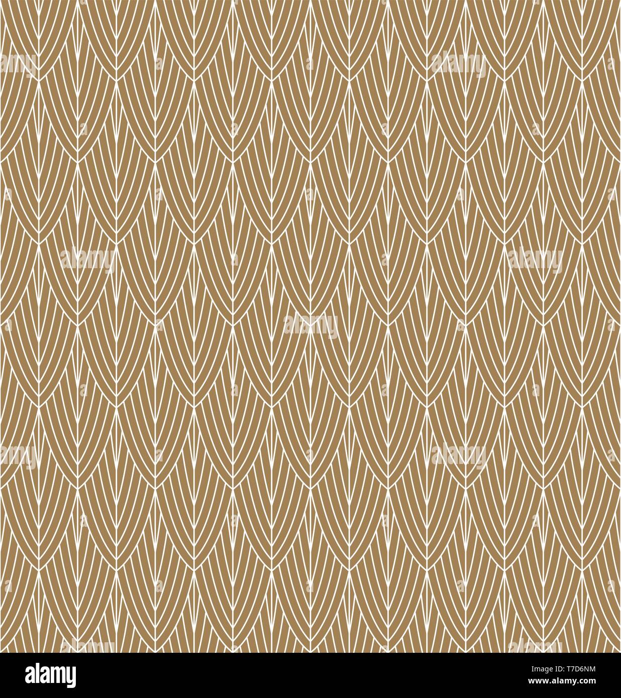 Seamless Geometric Pattern In Style Art Deco Brown Color Background