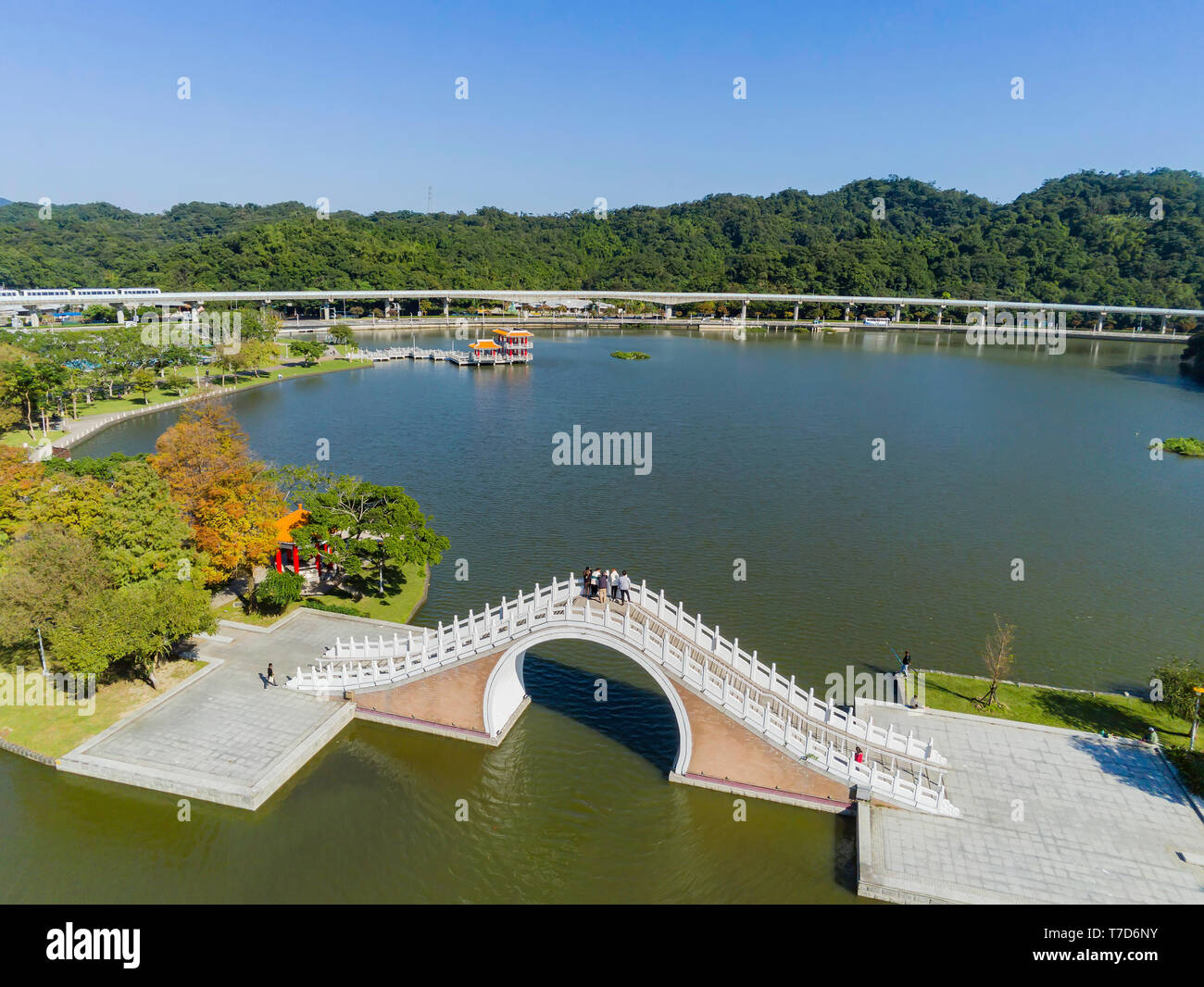 The moon bridge in dahu park hi-res stock photography and images - Alamy