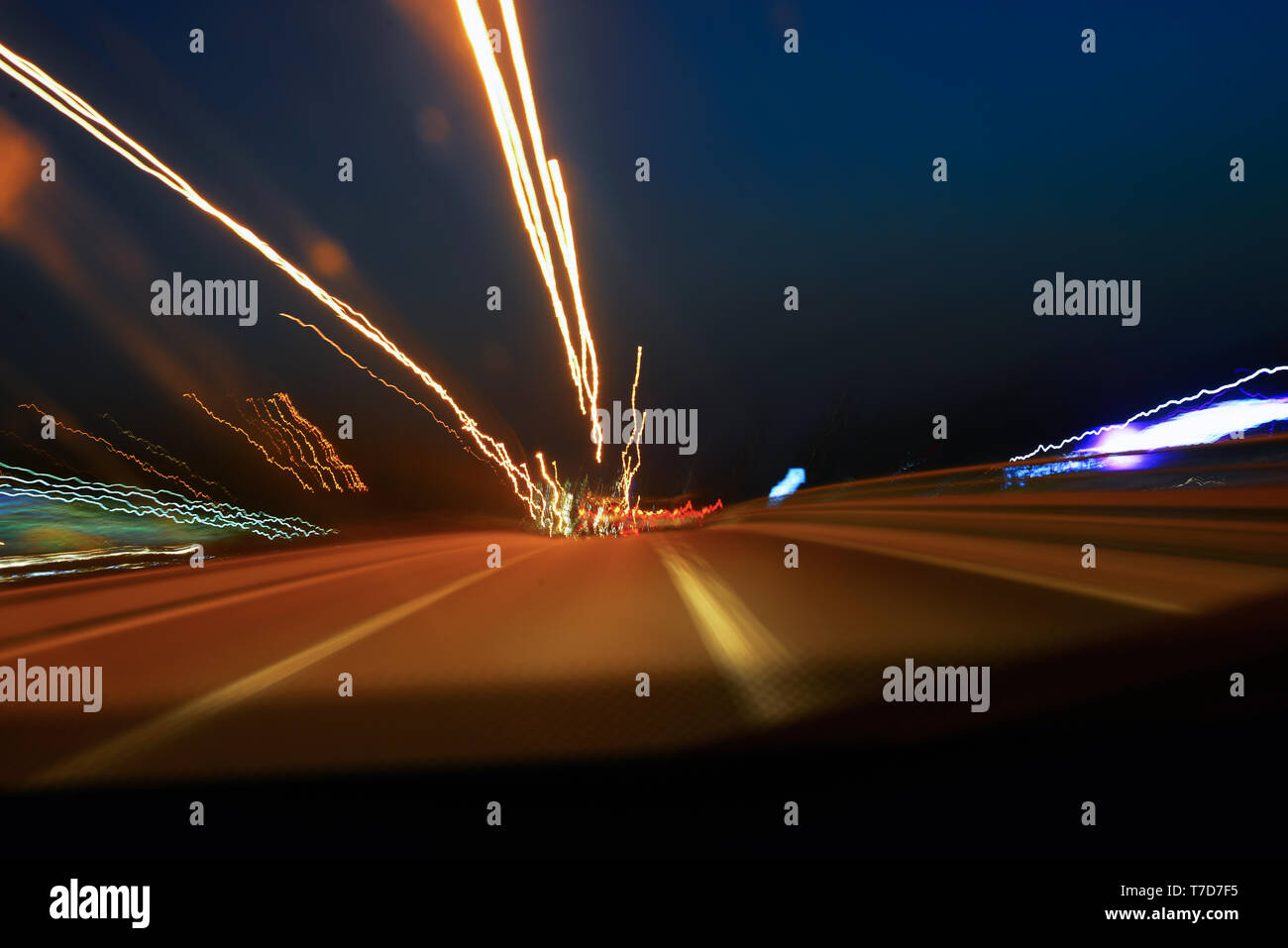 Night drive long exposure lightpainting in the traffic Stock Photo - Alamy