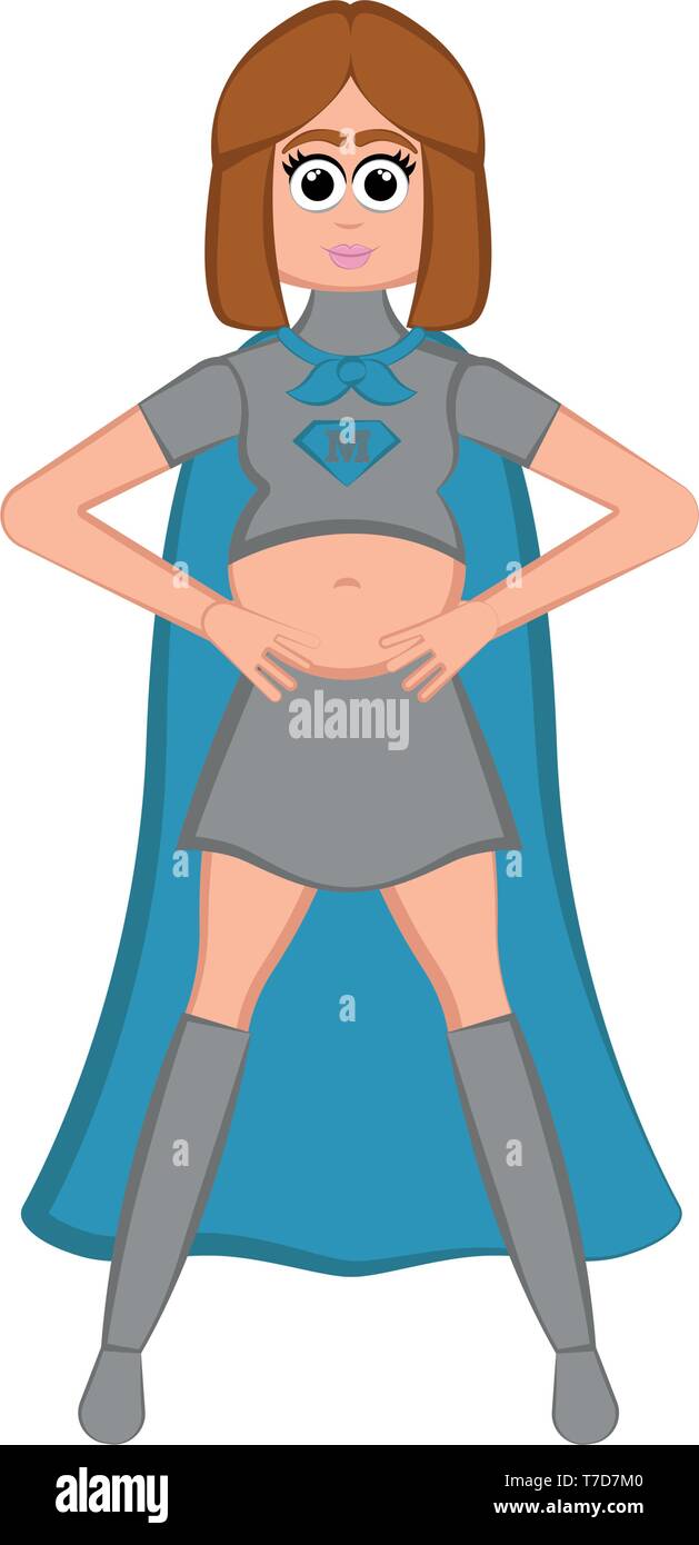 Pregnant woman as super girl with a costume Stock Vector Image & Art ...
