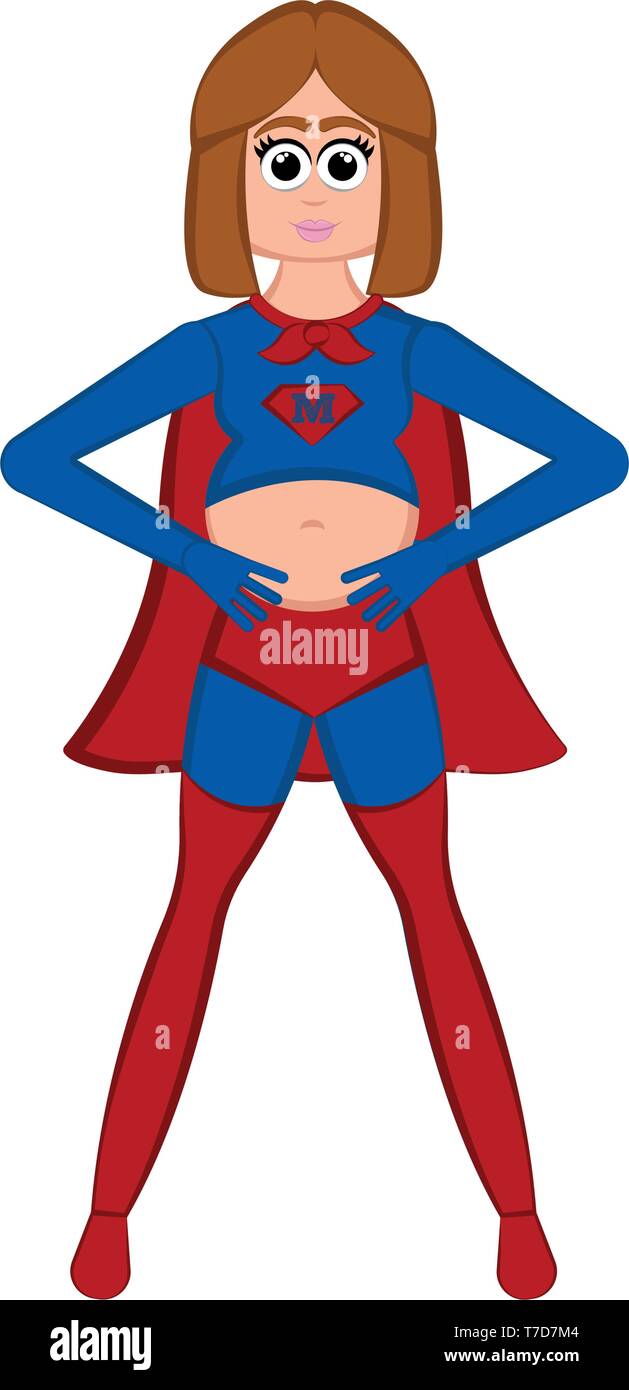 Pregnant woman as super girl with a costume Stock Vector Image & Art ...