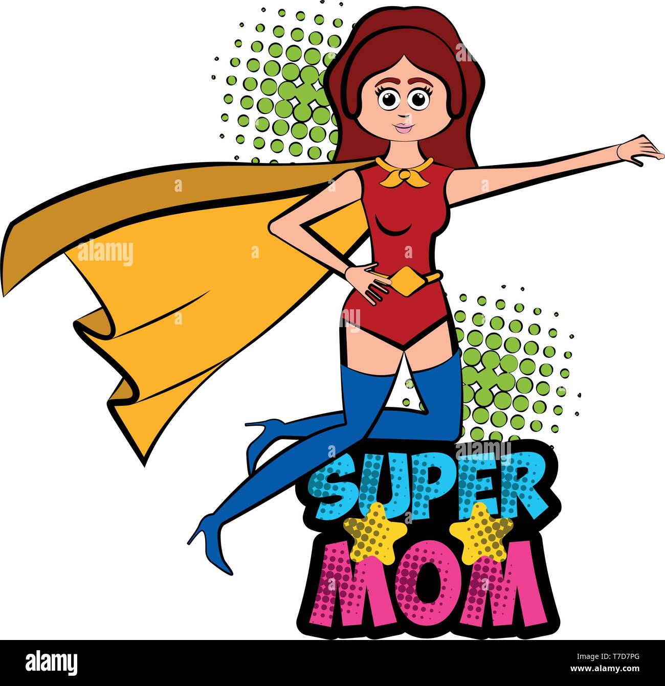Isolated super mom character with a costume Stock Vector Image & Art ...