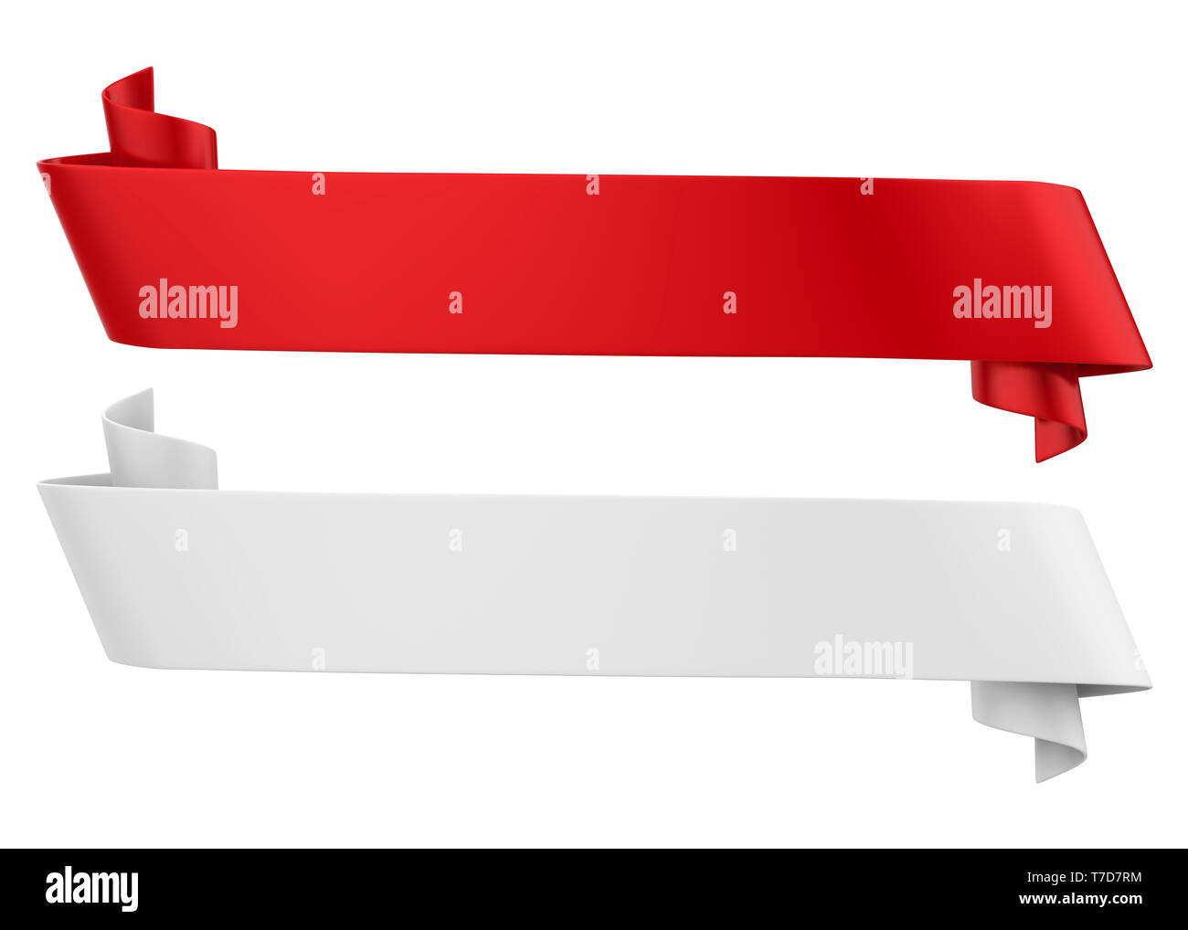 Red and White Ribbon Banners Isolated Stock Photo - Alamy