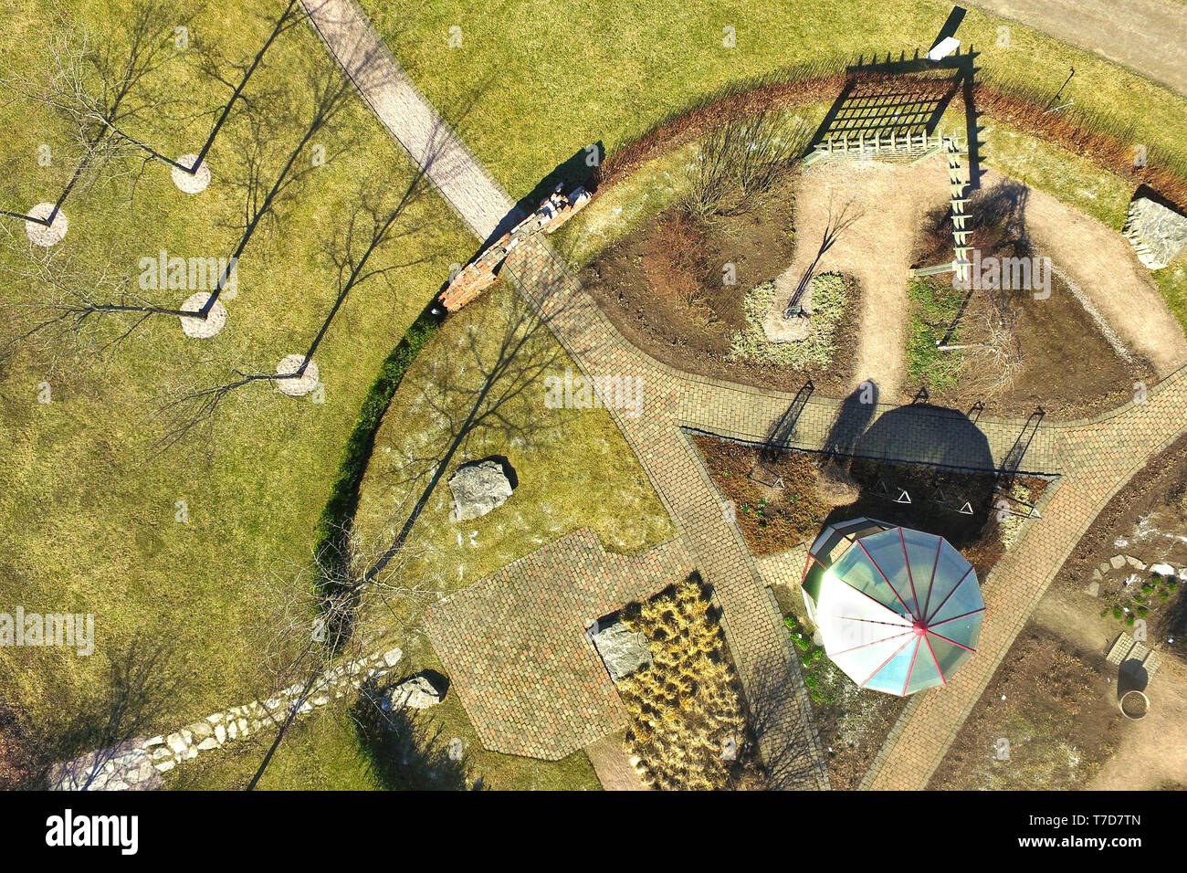 Aerial view of a beautiful garden Stock Photo - Alamy