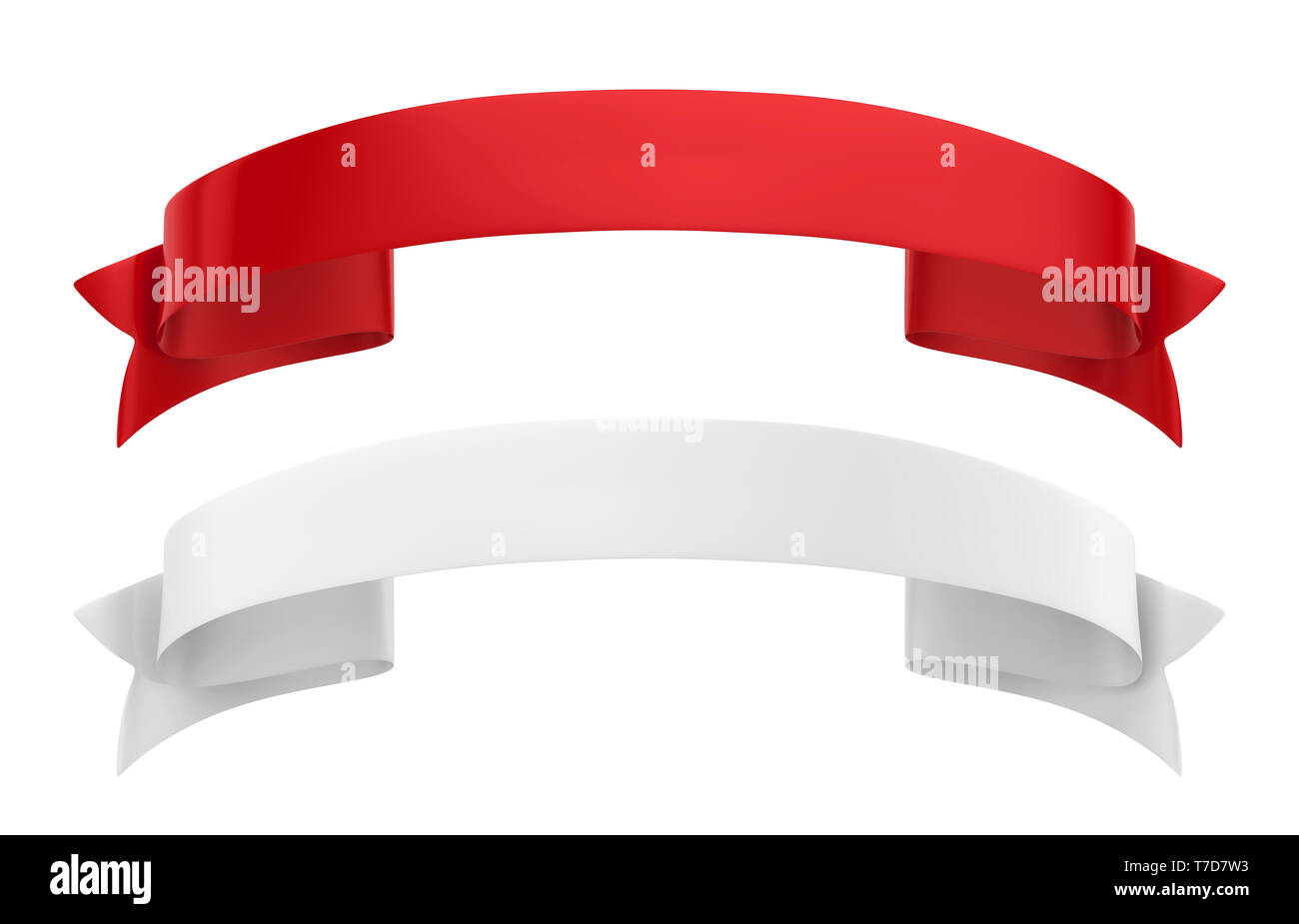 Red and White Ribbon Banners Isolated Stock Photo - Alamy