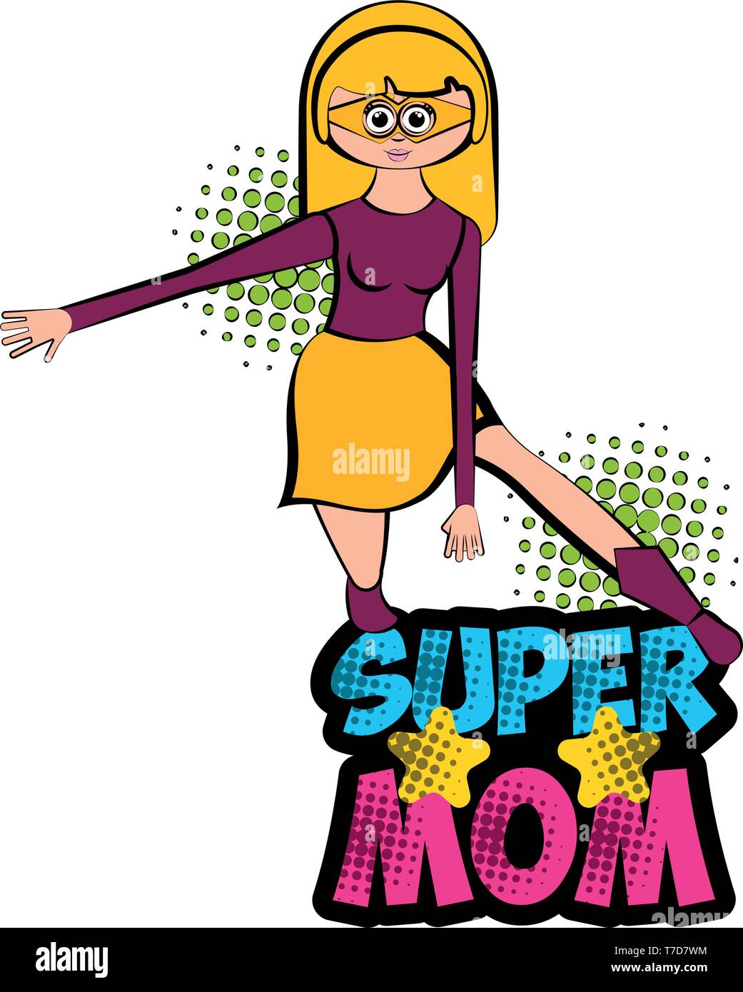 Isolated super mom character with a costume Stock Vector Image & Art ...