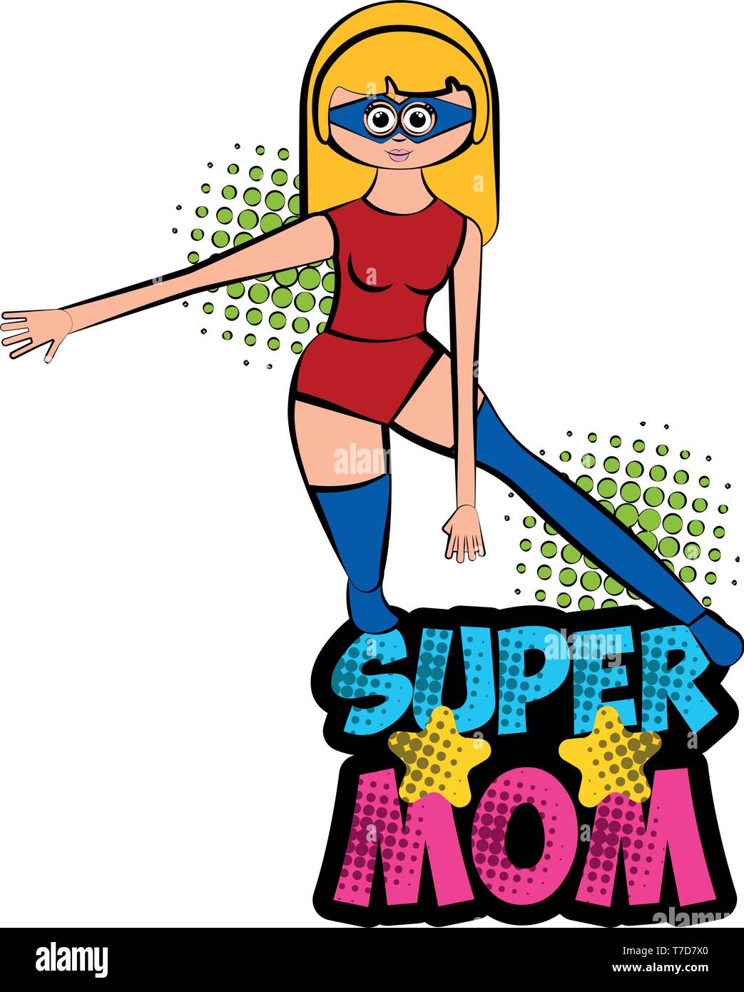 Isolated super mom character with a costume Stock Vector Image & Art ...