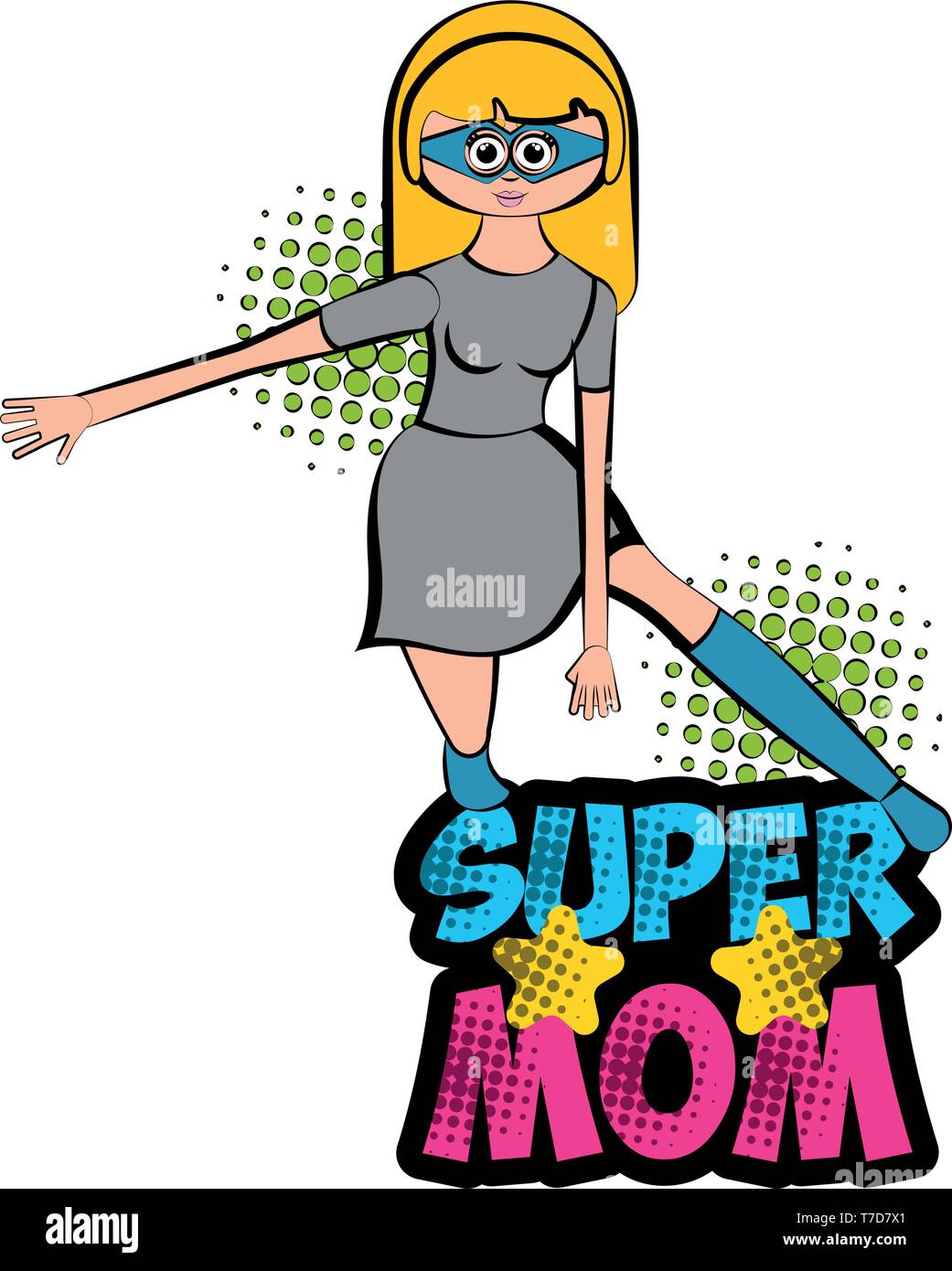 Isolated super mom character with a costume Stock Vector Image & Art ...