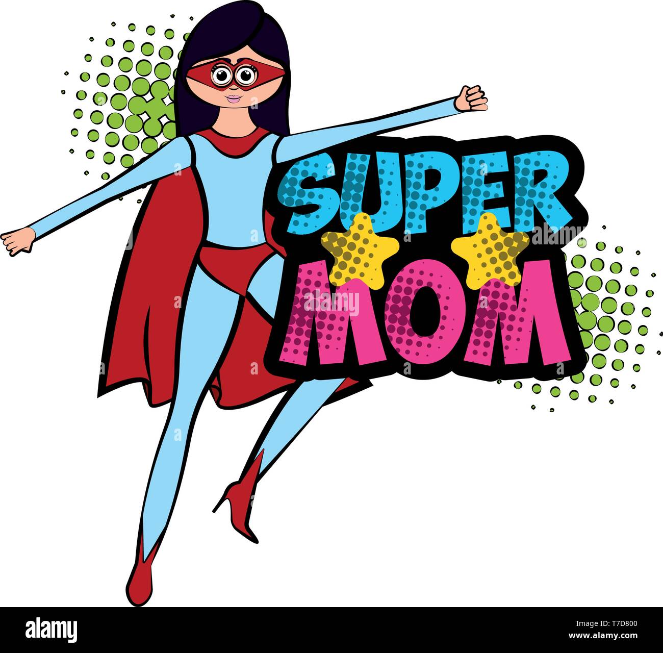 Isolated super mom character with a costume Stock Vector Image & Art ...