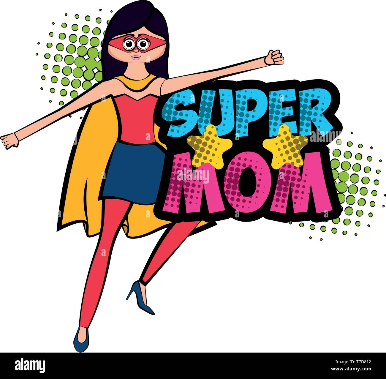 Isolated super mom character with a costume Stock Vector Image & Art ...