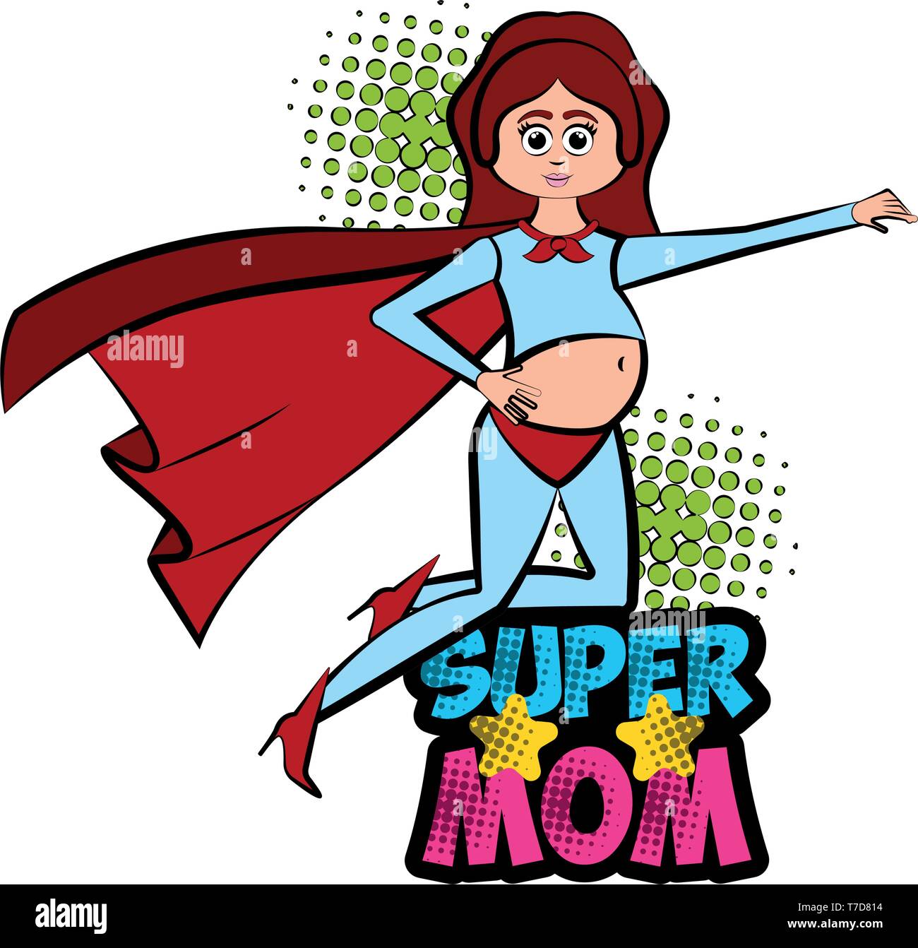 Pregnant woman as super girl with a costume Stock Vector Image & Art ...
