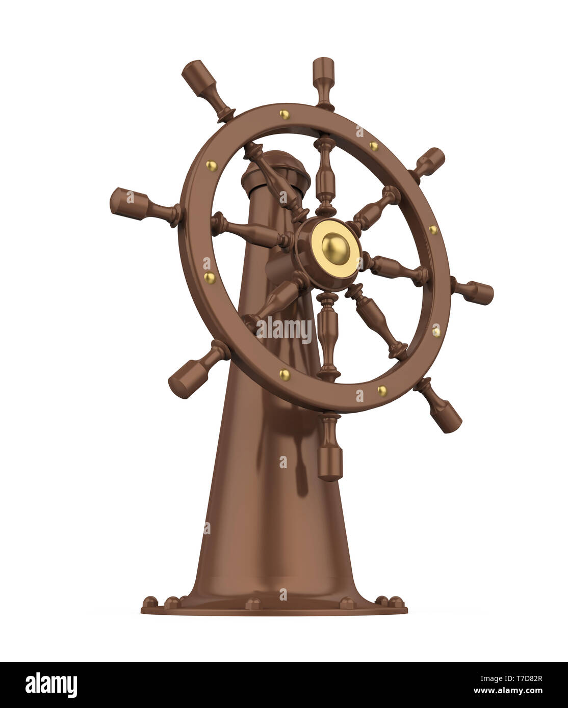 Ship Wheel Isolated Stock Photo - Alamy