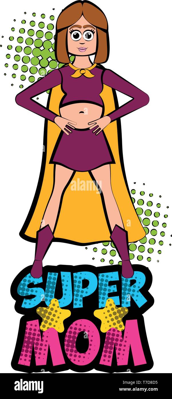 Pregnant woman as super girl with a costume Stock Vector Image & Art ...