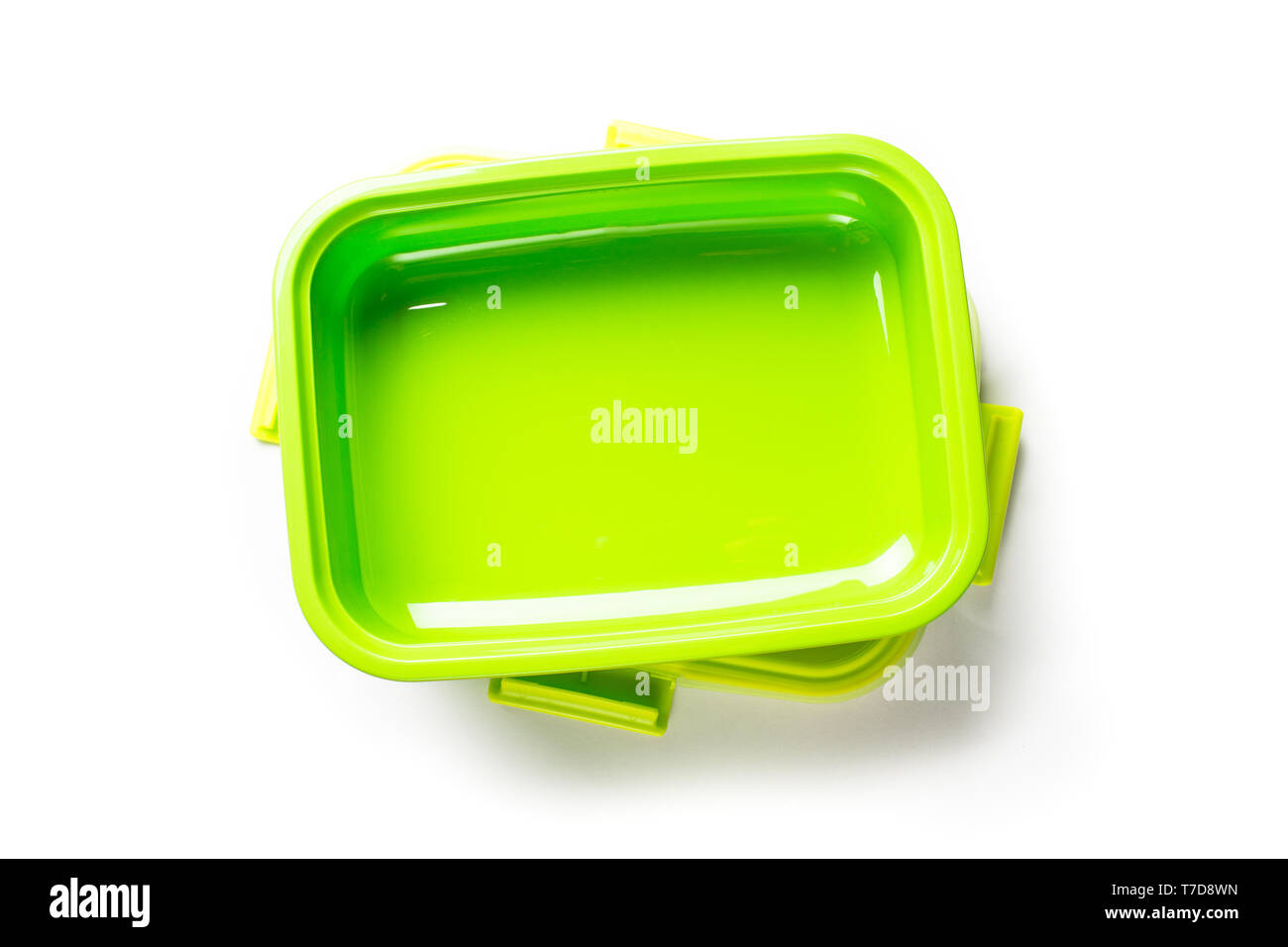 Green lunch box on white Stock Photo - Alamy