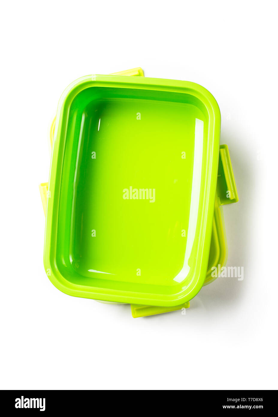Green lunch box on white Stock Photo - Alamy