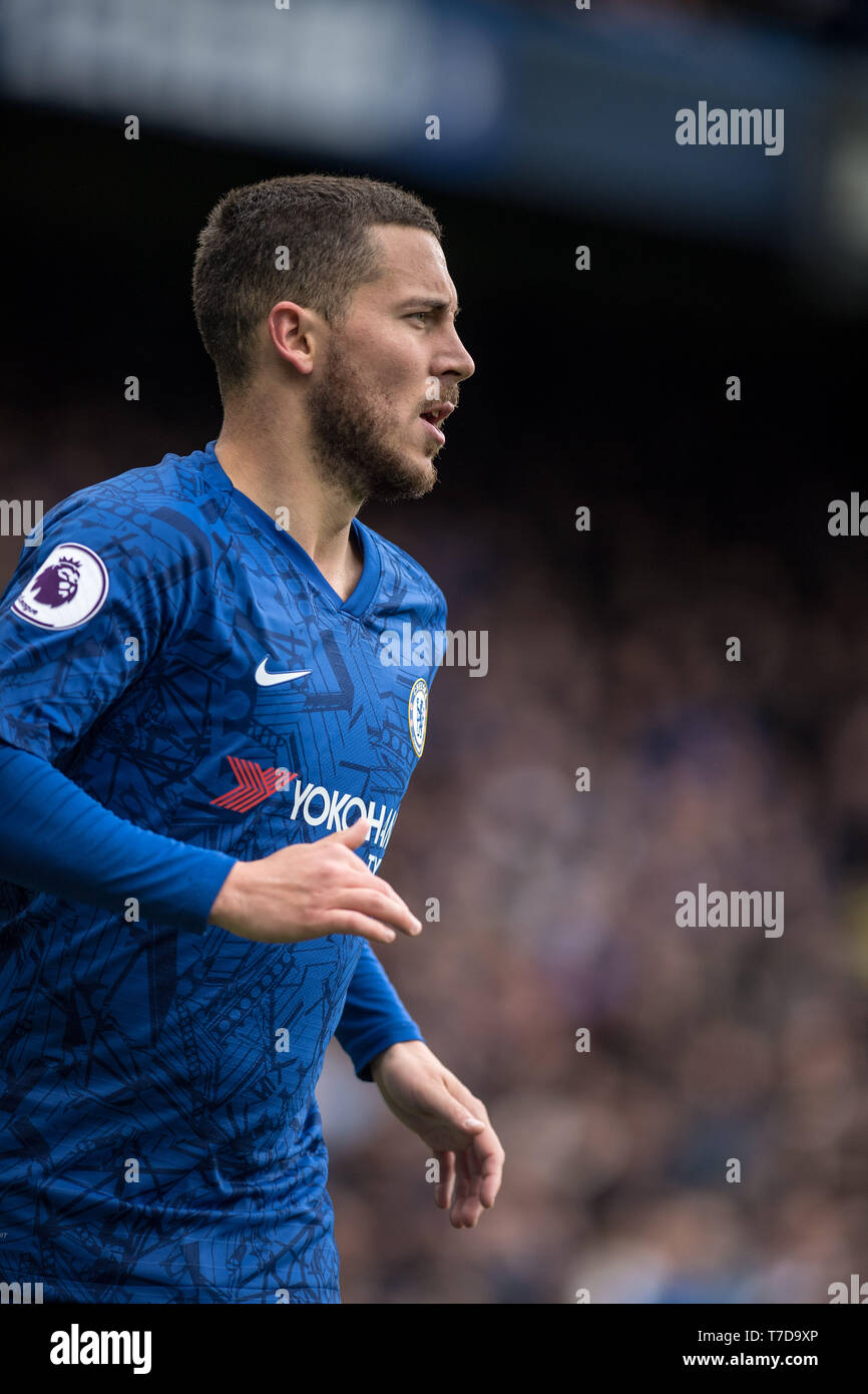LONDON, ENGLAND - MAY 05: Eden Hazard of Chelsea FC looks on during the ...