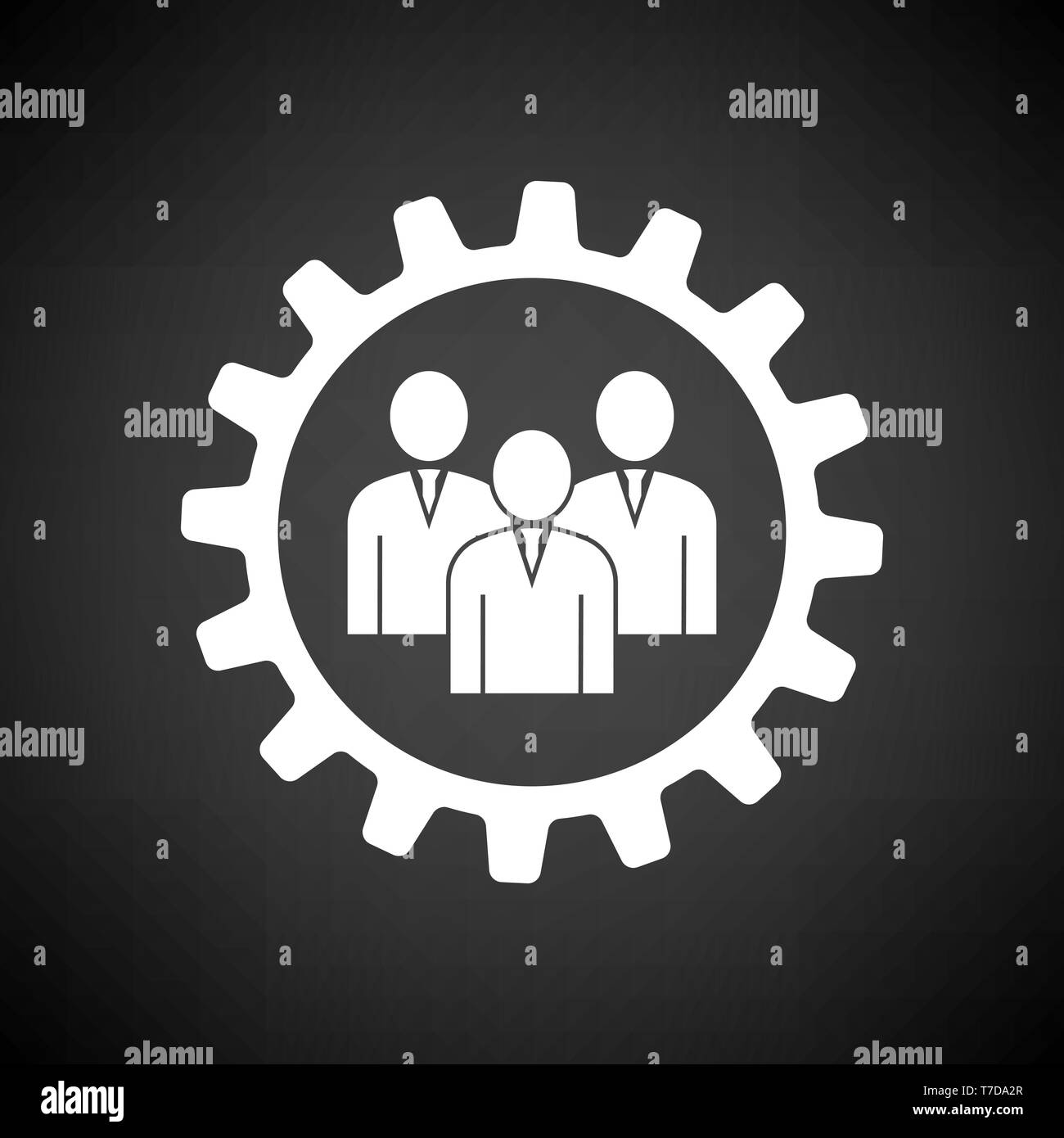Teamwork Icon. White on Black Background. Vector Illustration Stock ...