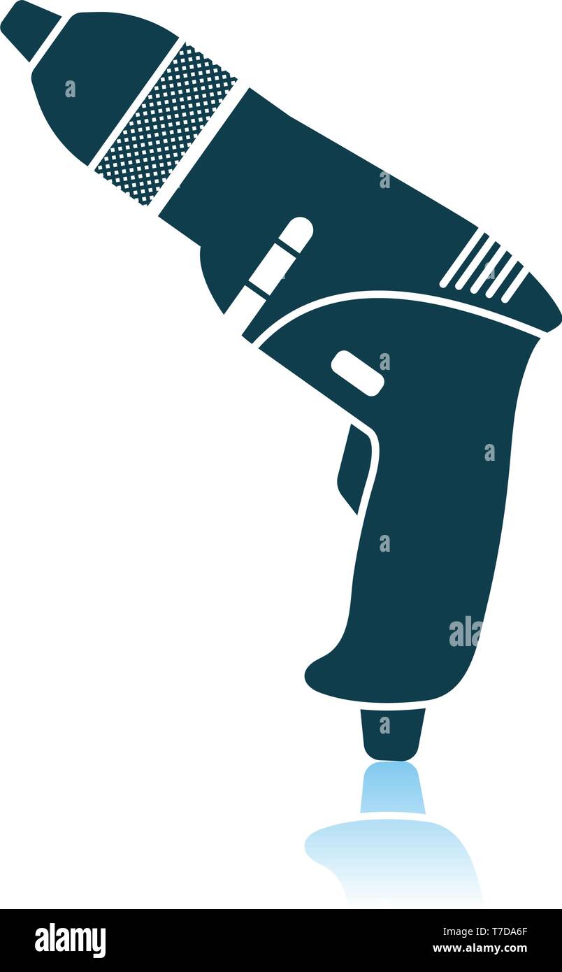 Electric Drill. Shadow Reflection Design. Vector Illustration Stock ...
