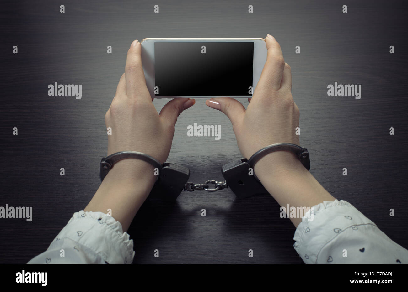 Woman handcuffed close up hi-res stock photography and images - Alamy