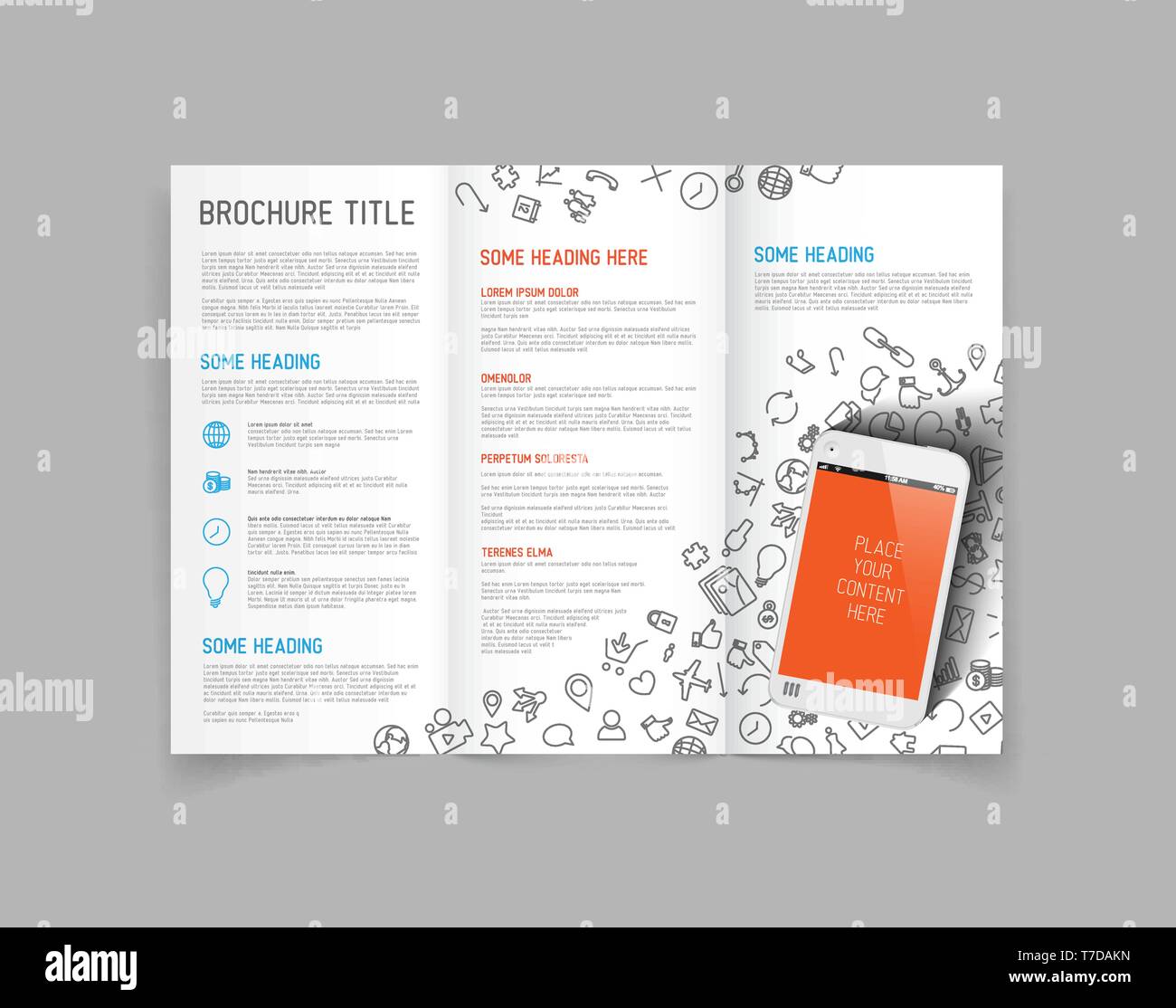 Modern Vector three fold brochure / leaflet / flyer design template ...
