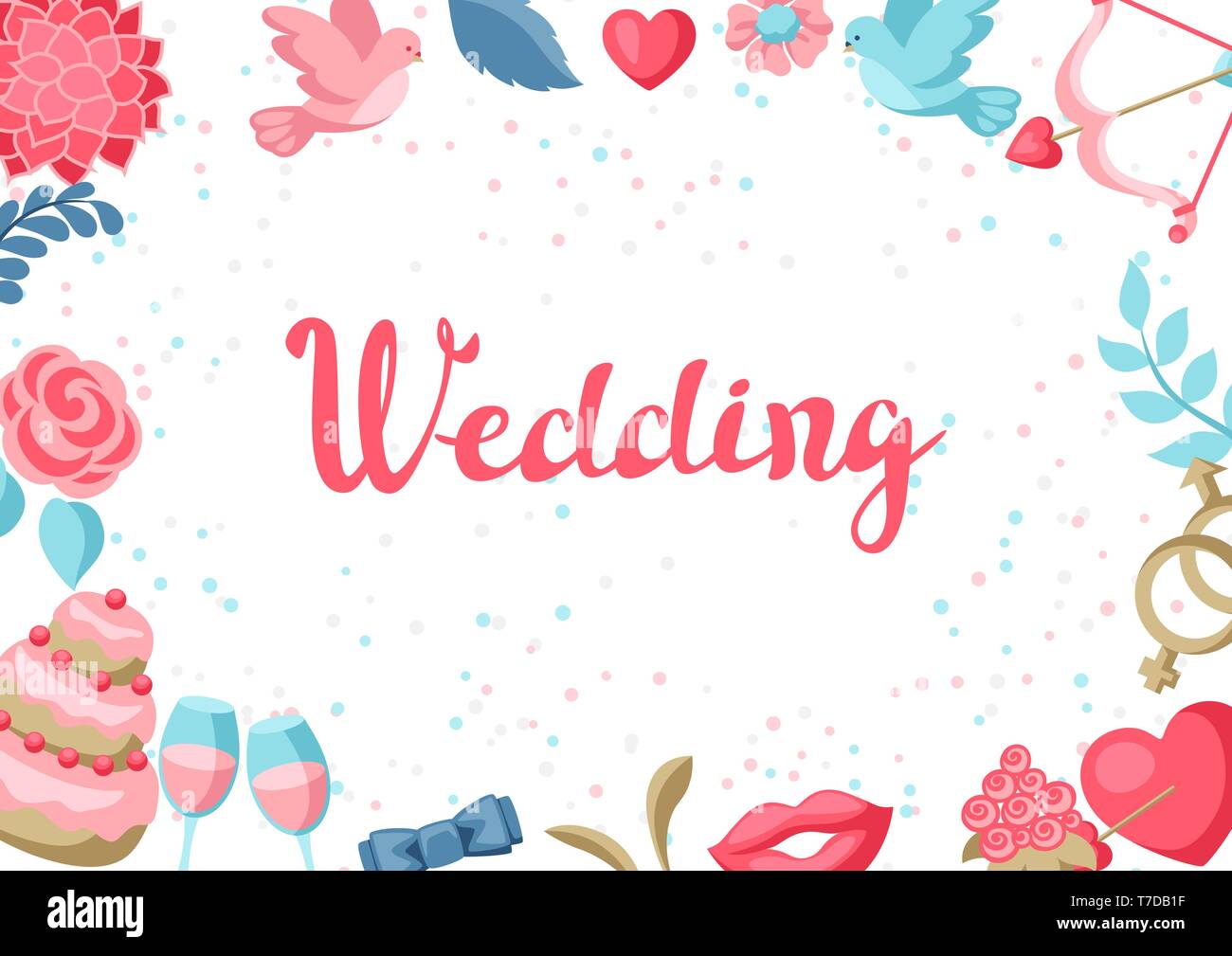 Wedding invitation rings rose Stock Vector Images - Alamy