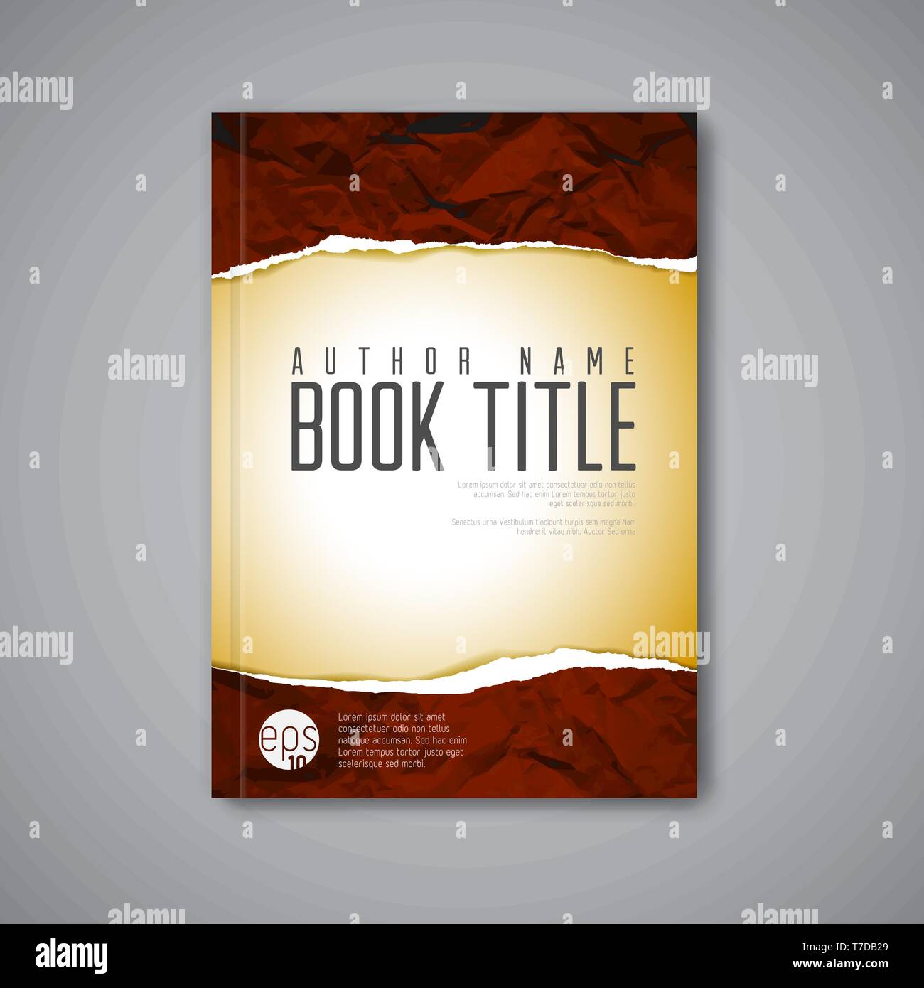 Modern Vector abstract book cover template with teared paper Stock ...