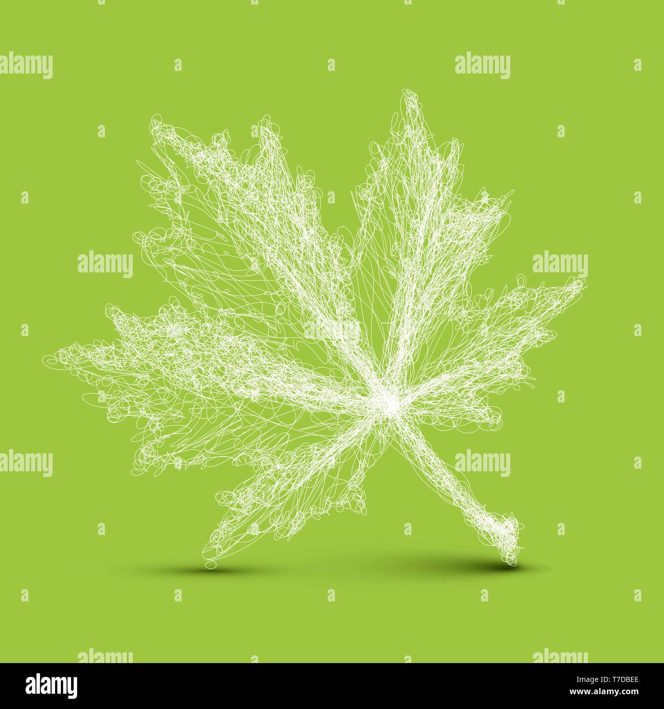 Vector spring leaf - simple continuous line drawing Stock Vector Image ...