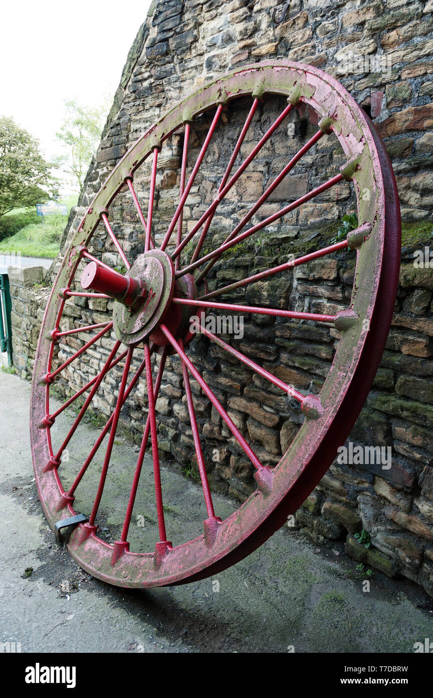Coal mine winding wheel from pithead Stock Photo - Alamy