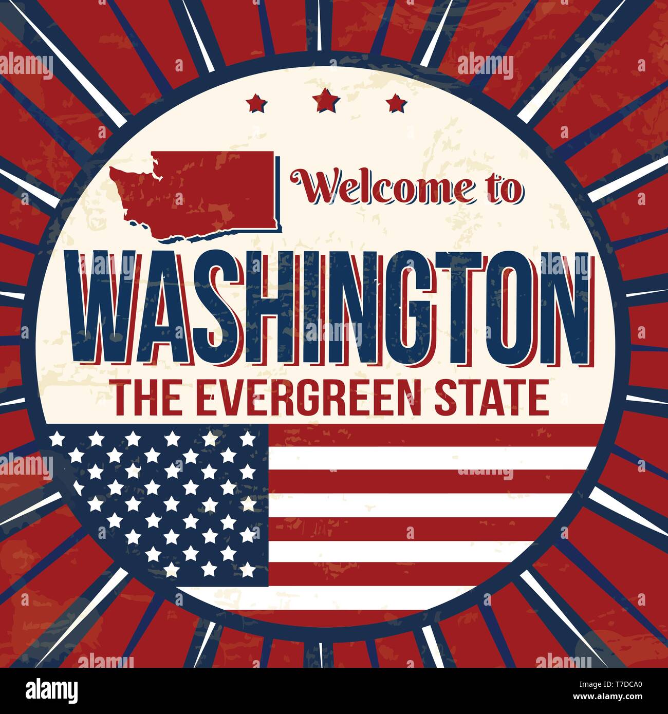 Welcome to Washington vintage grunge poster, vector illustration Stock ...
