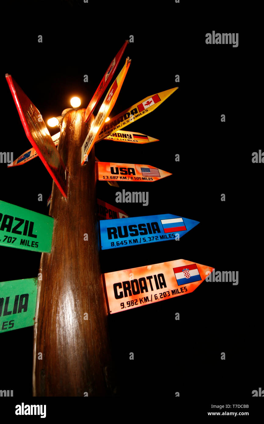 Signboard with directions to everywhere Stock Photo - Alamy